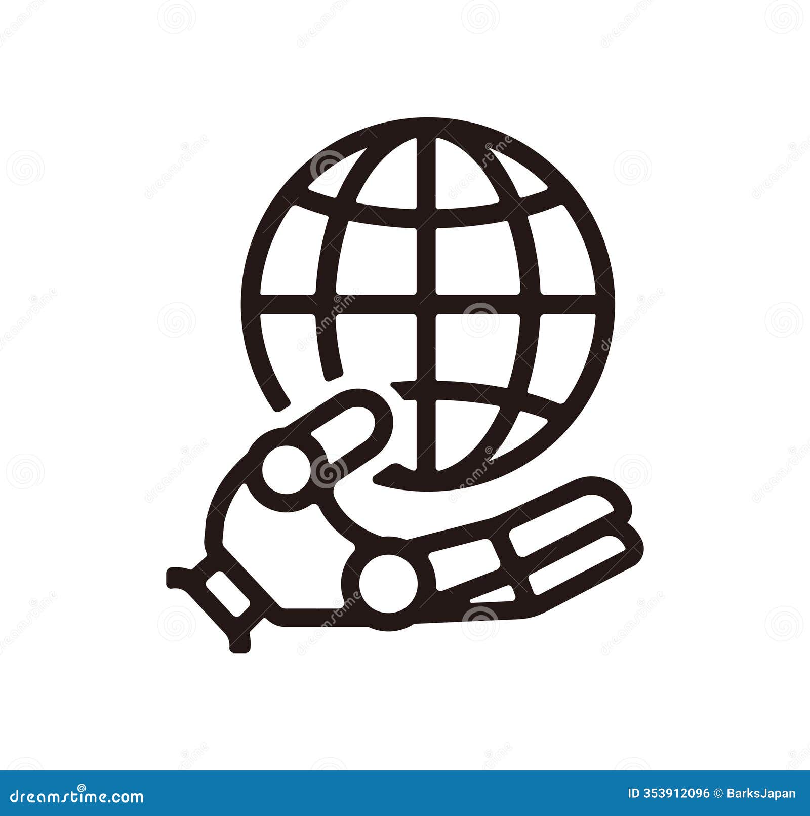 Robot Hand and World Vector Icon Illustration Stock Vector ...