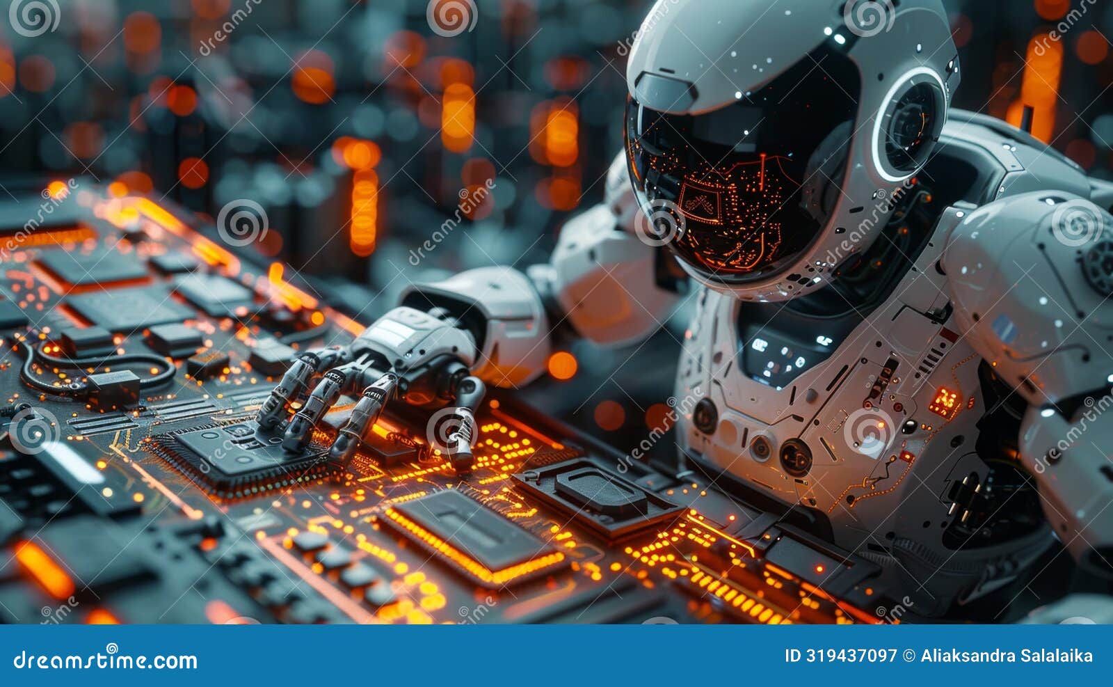 Robot Handling Complex Electronic Parts in Modern Workshop ...