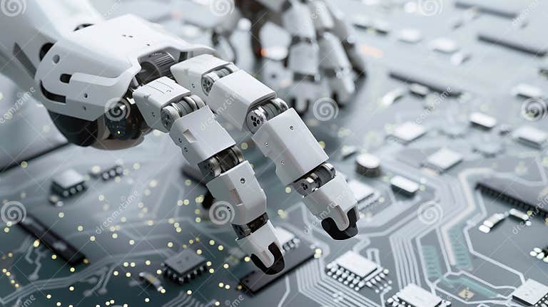 Robot Handling Delicate PCB Components with Precision on the Assembly ...