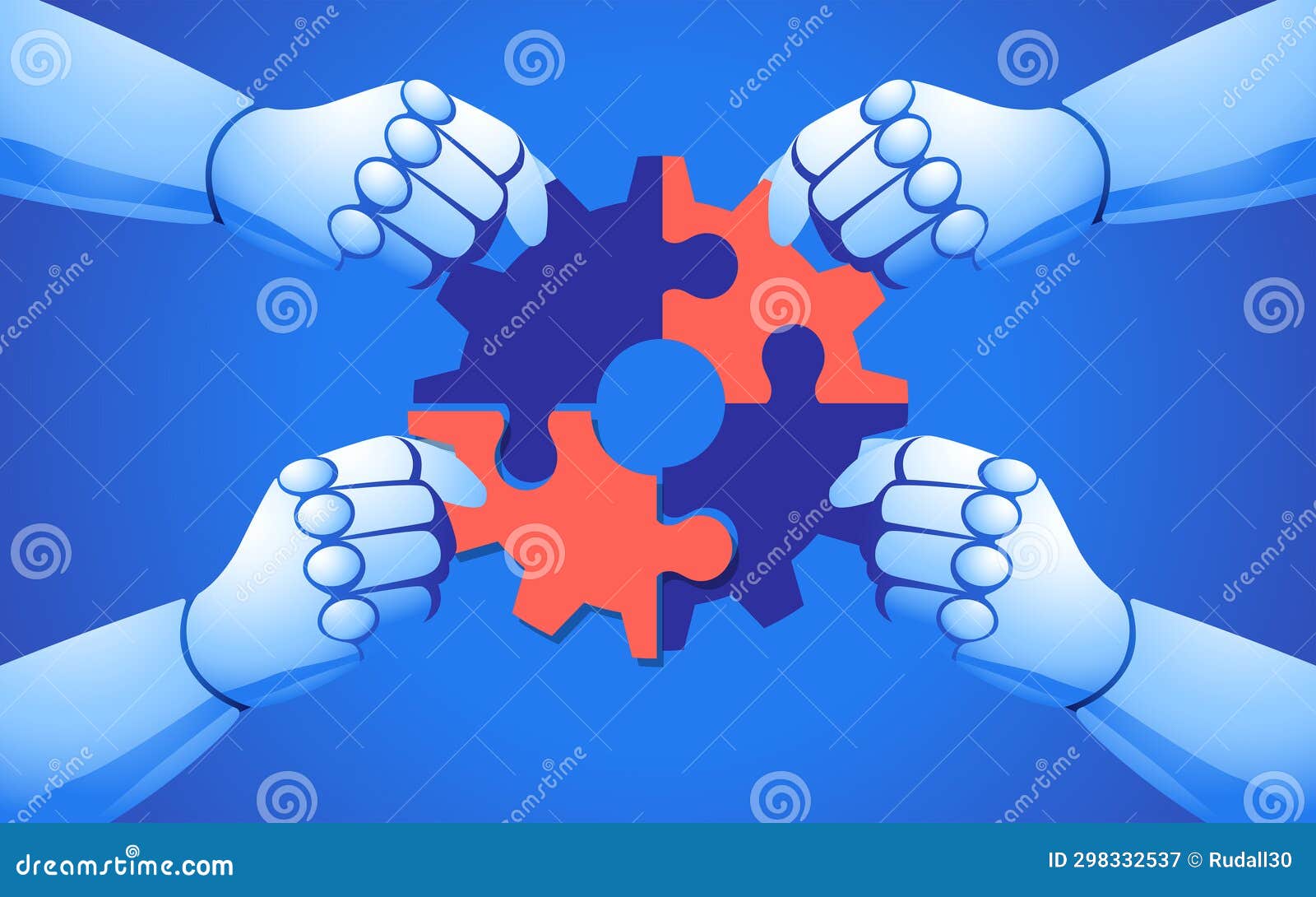 Robot Hands Expertly Assemble A Puzzle Cartoon Vector | CartoonDealer ...