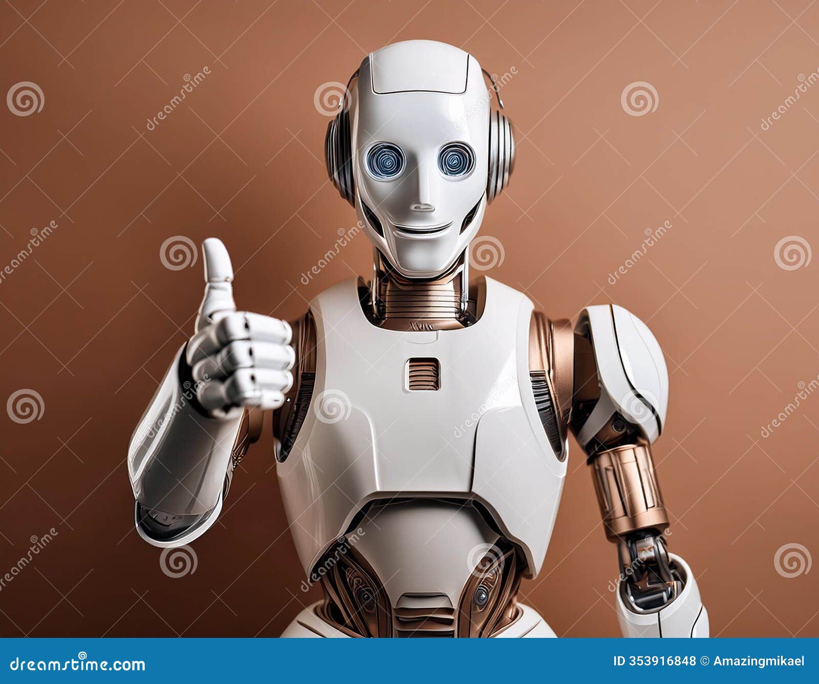 Robot Hands Giving Thumb Up Gesture Stock Photo - Image of indoors ...