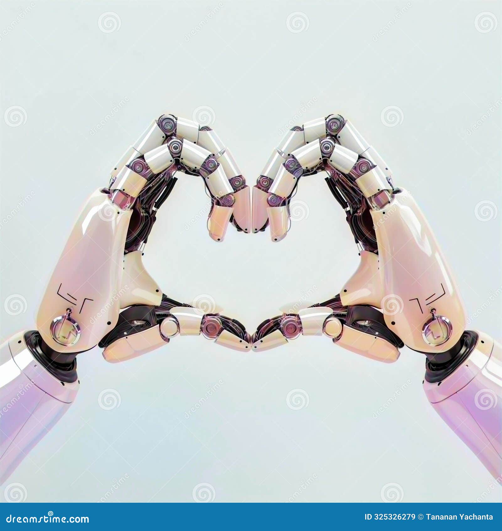 Robot Hands Making a Heart Shape, Technology, Love Stock Image - Image ...