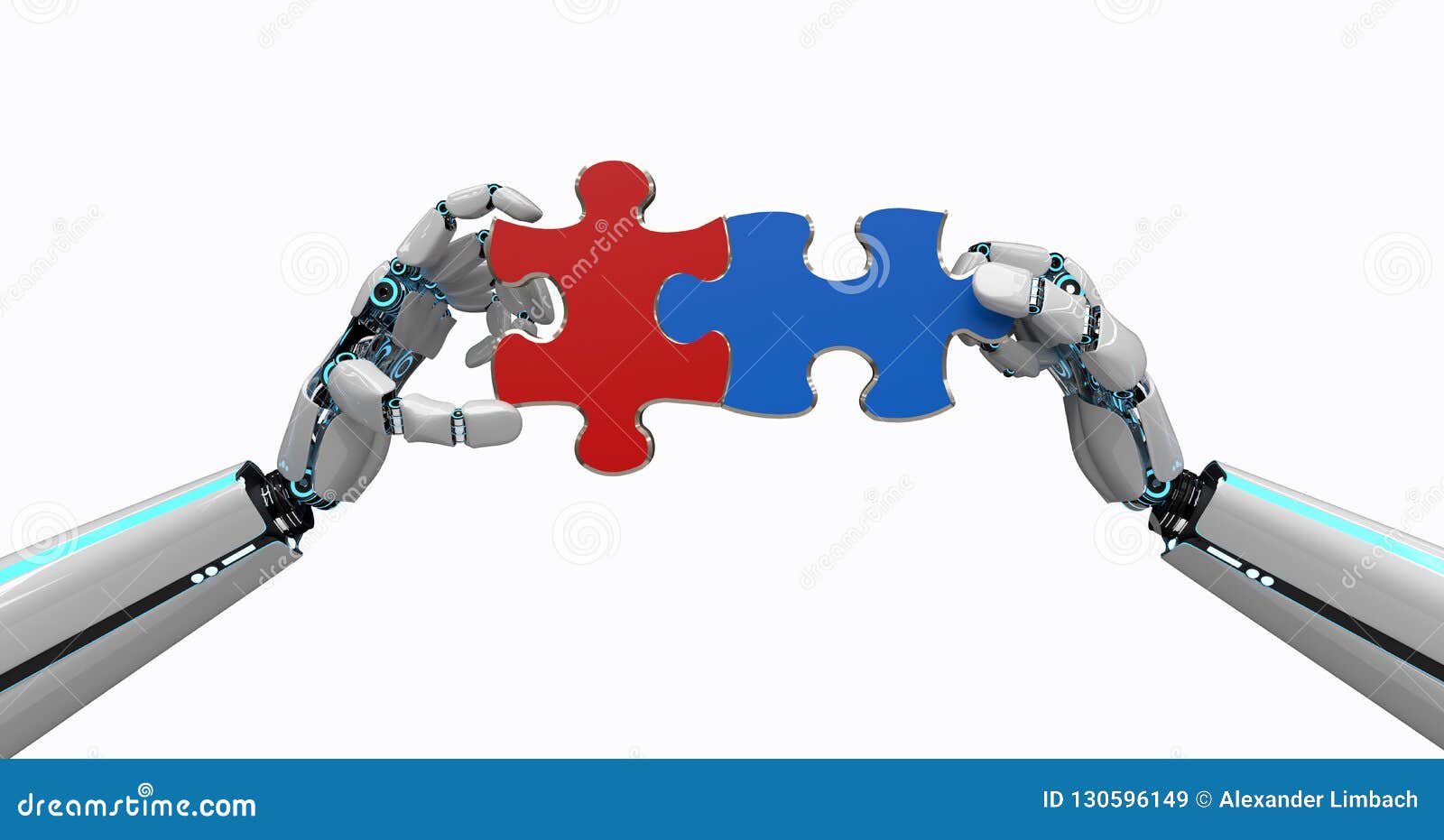Robot Hands With Diagram Charts Projection Stock Photography ...