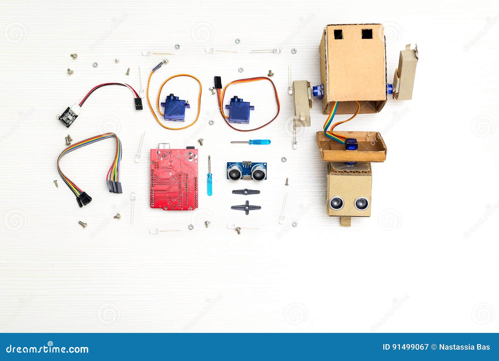 Robot with Hands and Robotics Parts and Elements. Stock Image - Image ...