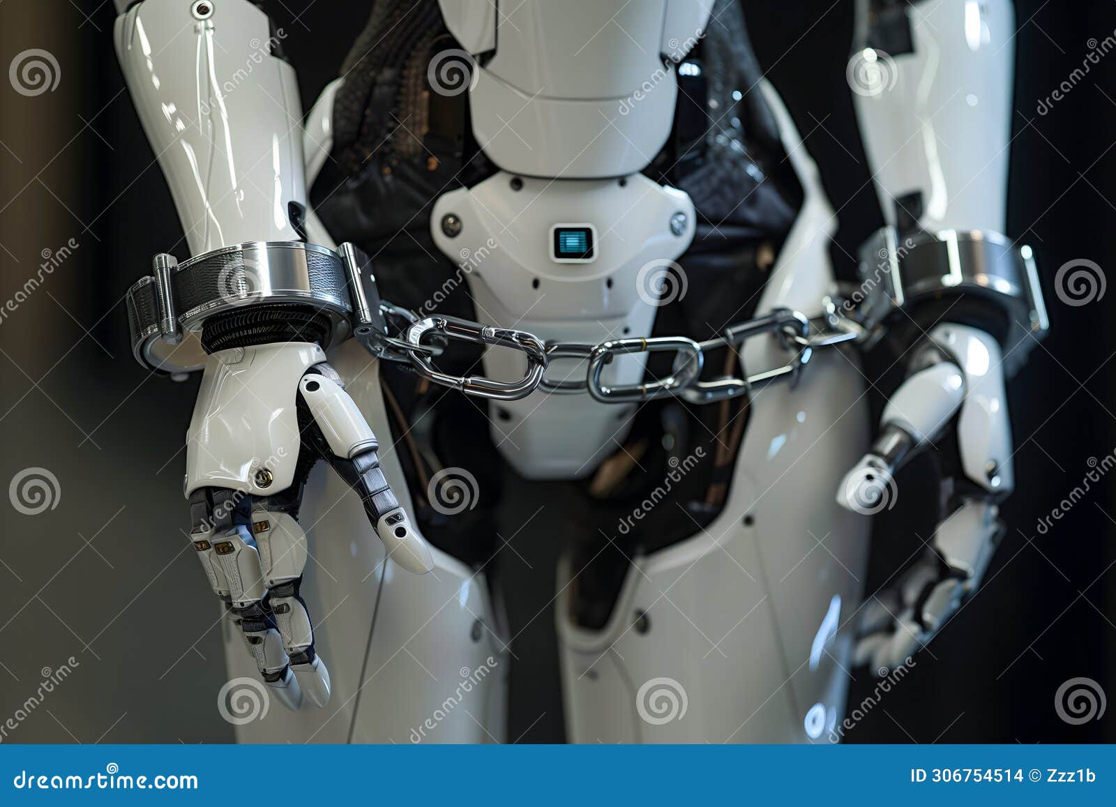 Robot Hands Shackled in Chains for the Concept of Constraints and ...