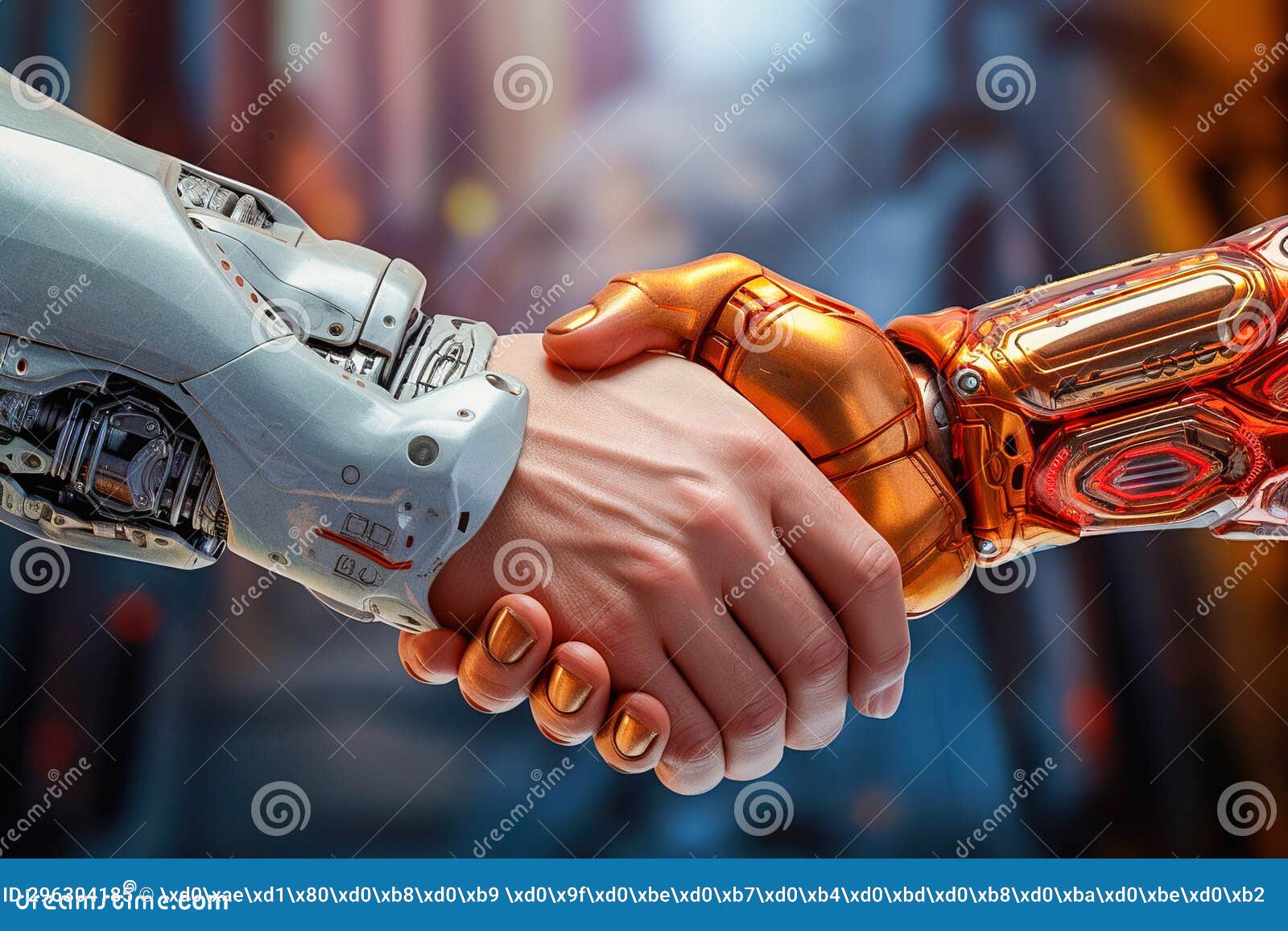 Robot Handshake. the Concept of Trust in Artificial Intelligence Stock ...