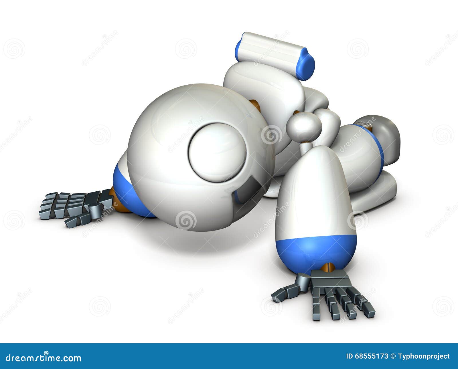 Robot has bowed down. stock illustration. Illustration of conceptual ...