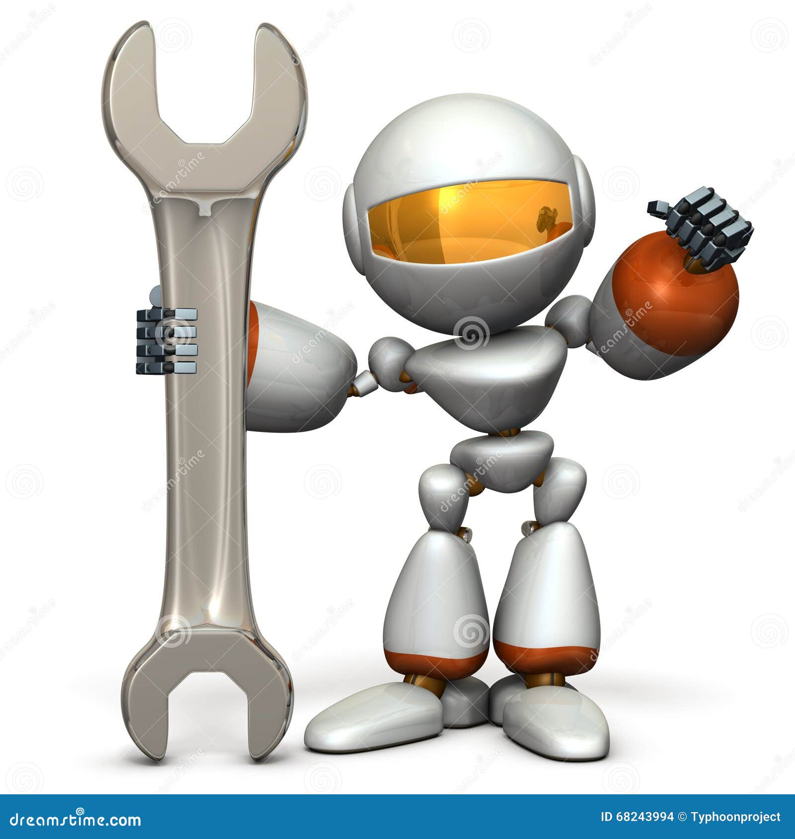 Robot is Having a Big Tool. it is a Symbol of Technical Capabilities ...