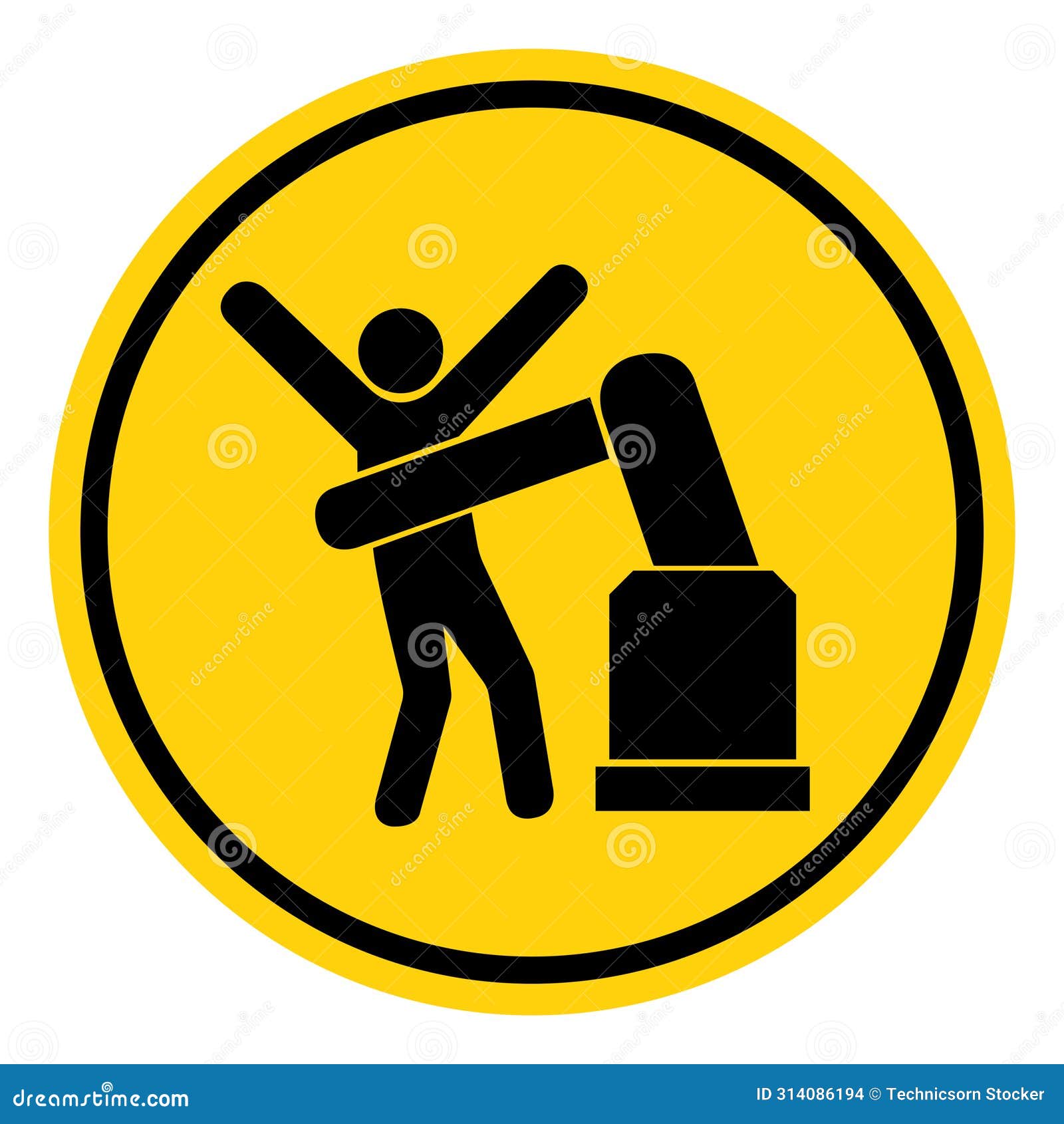 Robot Hazard Symbol Sign, Vector Illustration, Isolate on White ...