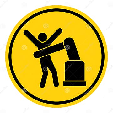 Robot Hazard Symbol Sign, Vector Illustration, Isolate on White ...