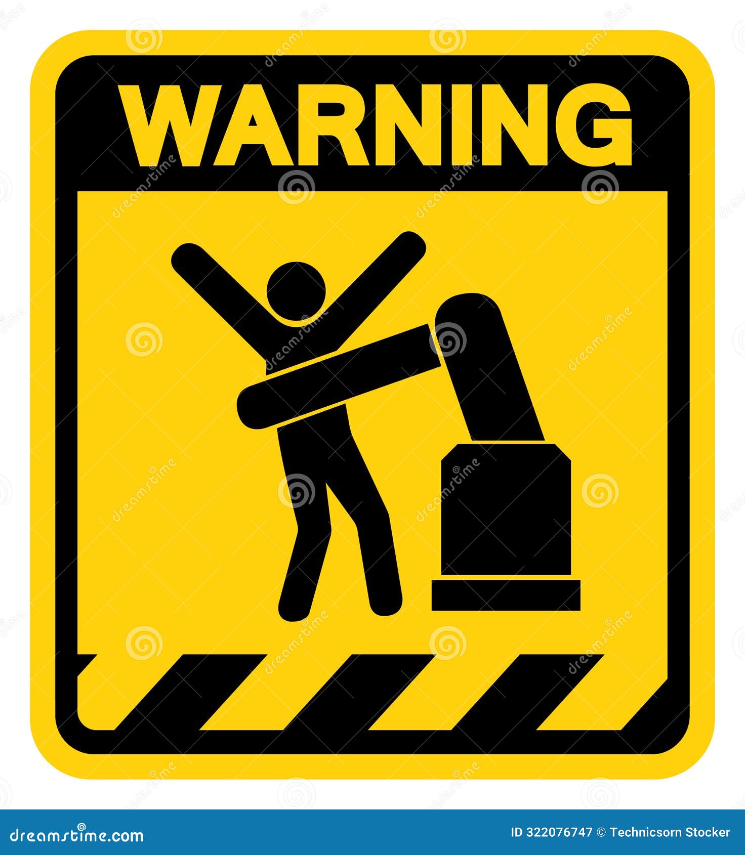 Robot Hazard Warning Sign, Vector Illustration, Isolate on White ...