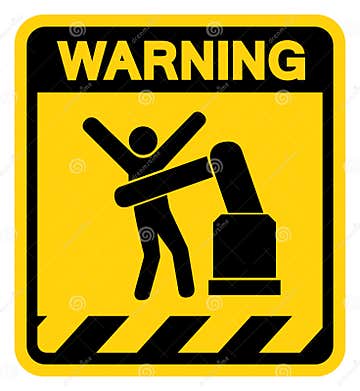 Robot Hazard Warning Sign, Vector Illustration, Isolate on White ...