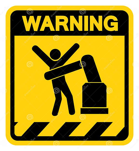 Robot Hazard Warning Sign, Vector Illustration, Isolate on White ...
