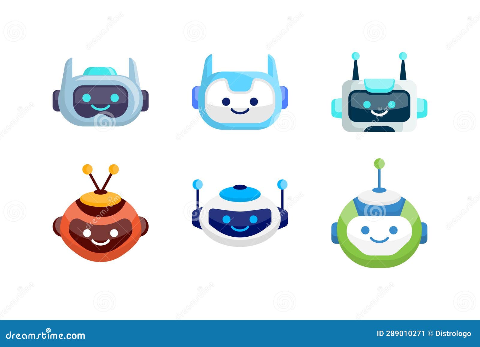 Robot Head Avatar Vector Design. Cartoon Mascot Robot Head Icon Design ...