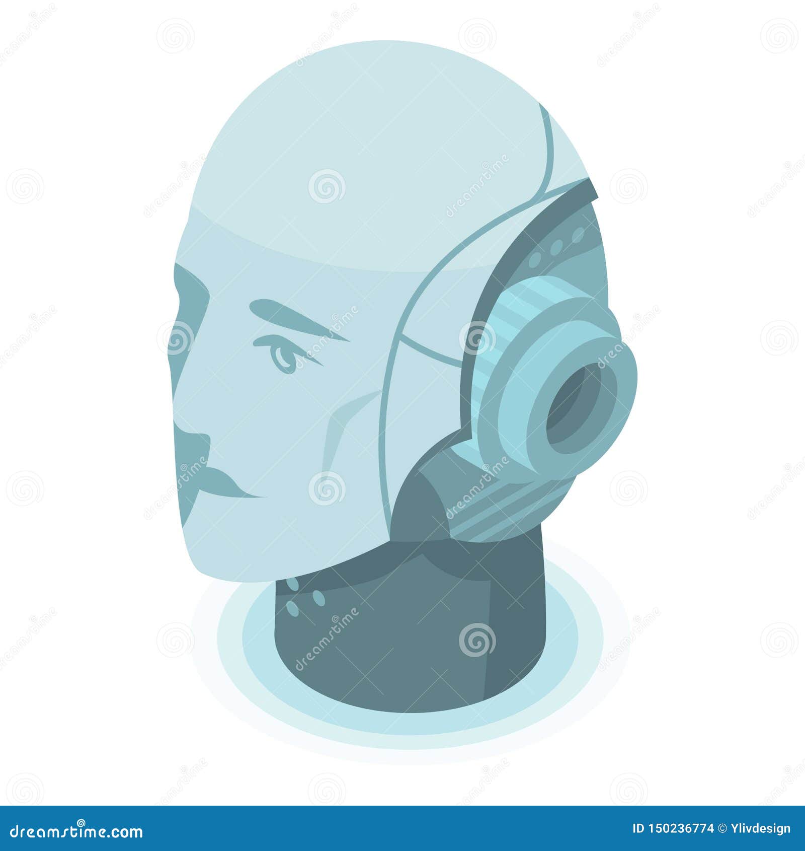 Robot Head Icon, Isometric Style Stock Vector - Illustration of ...