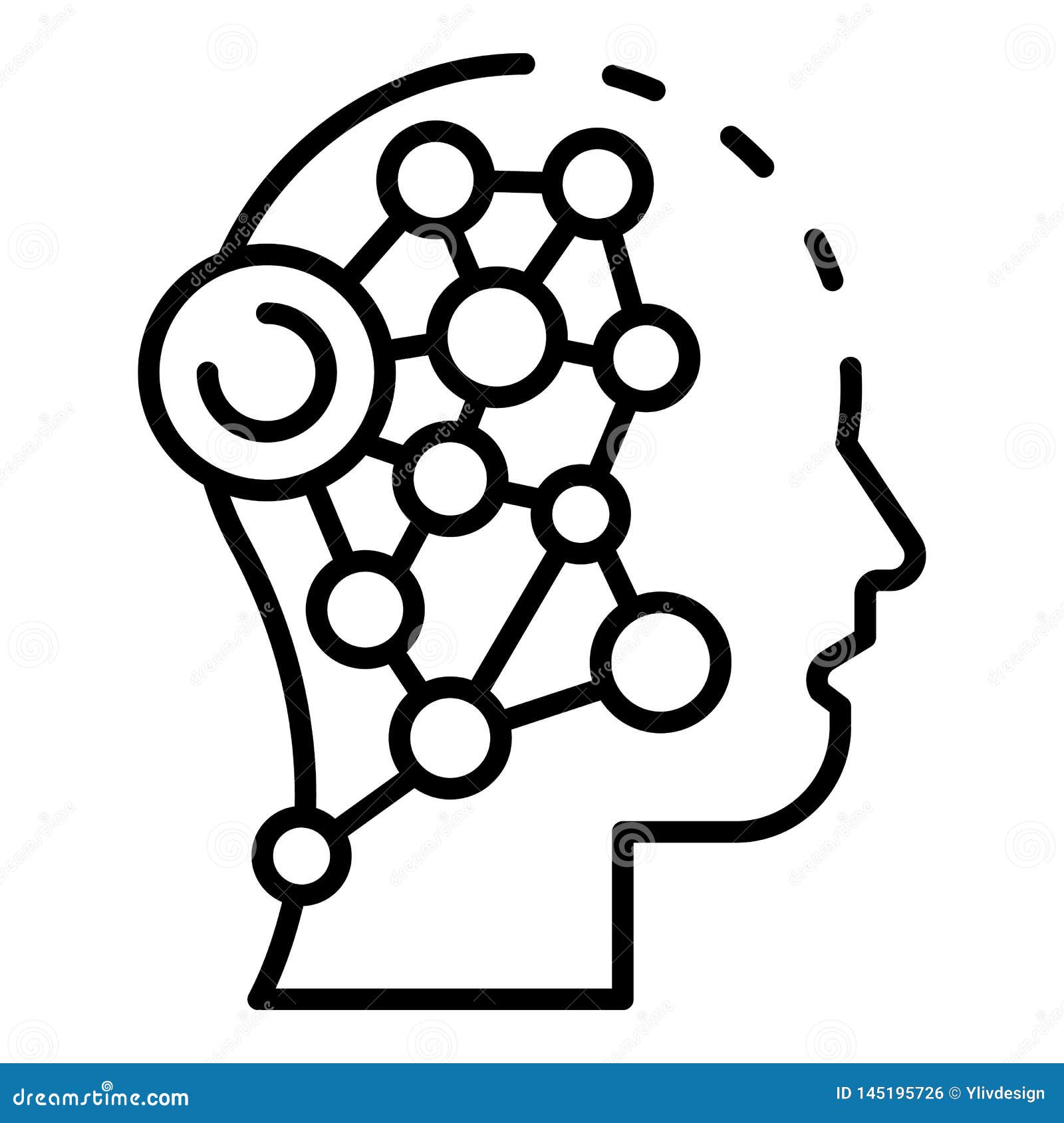 Robot Head Icon, Outline Style Stock Vector - Illustration of face ...