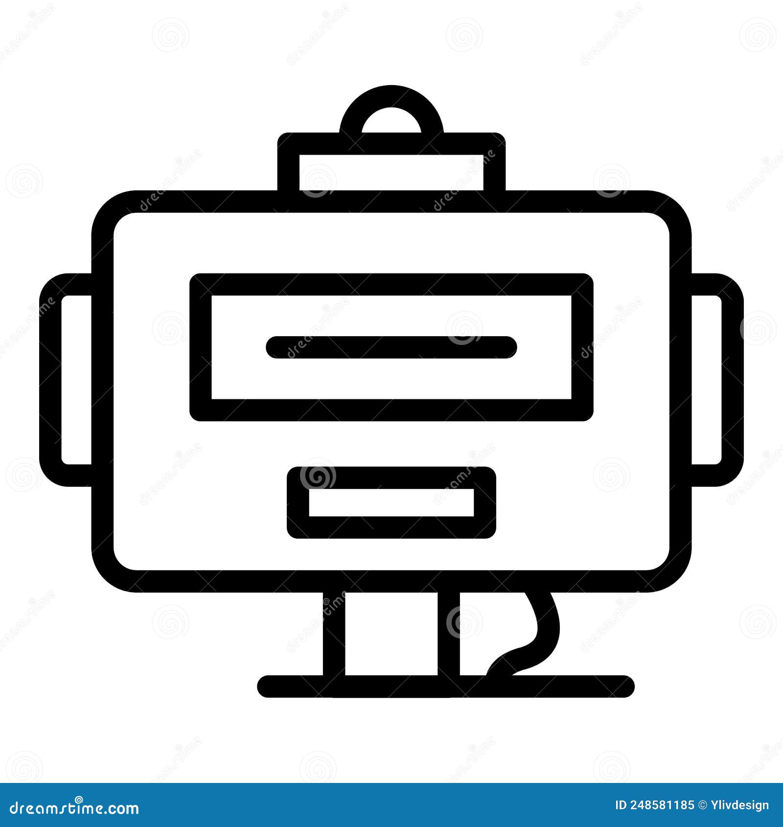 Robot Head Icon Outline Vector. Cute Bot Stock Illustration ...