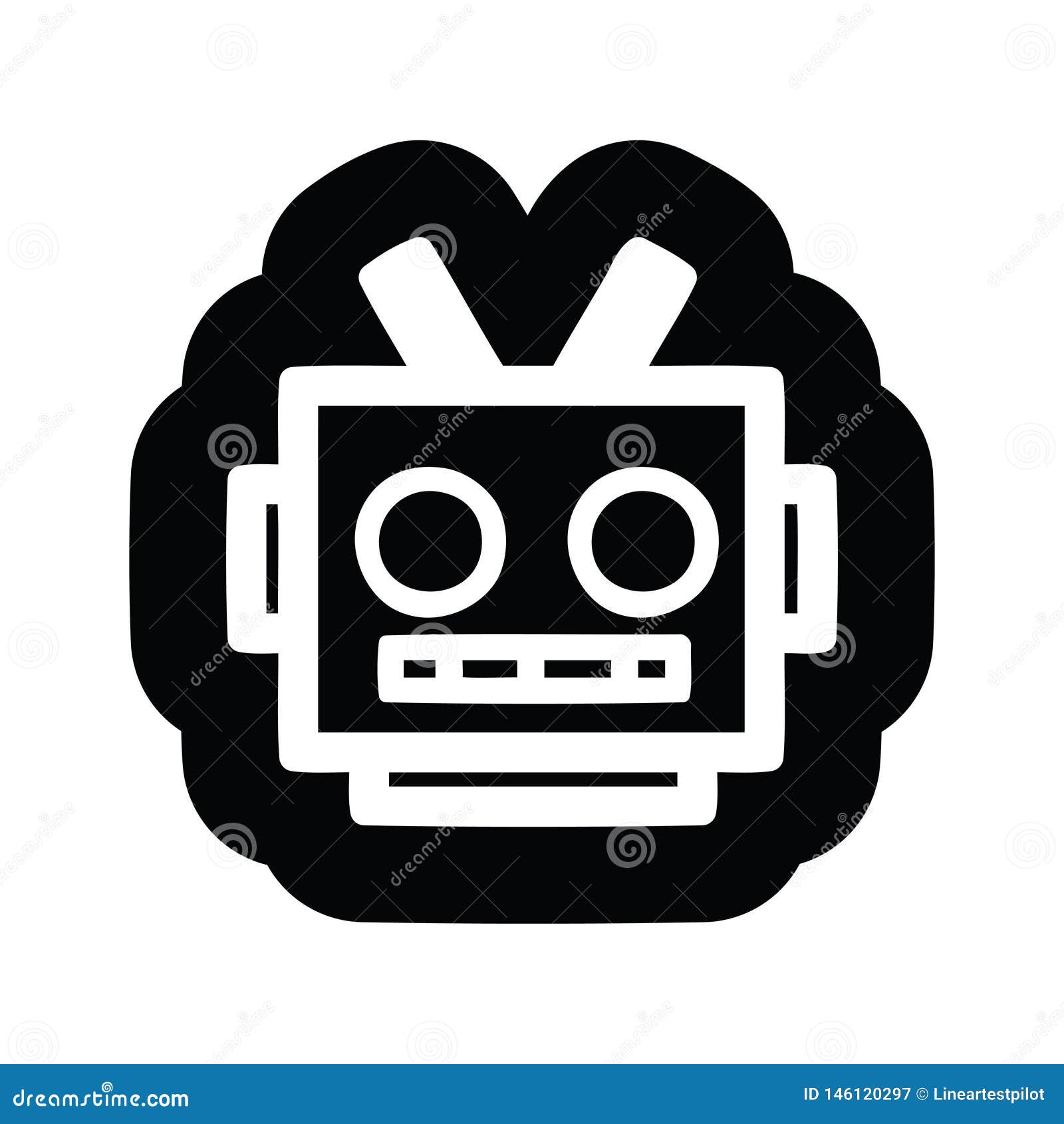 Robot head icon symbol stock vector. Illustration of graphic - 146120297