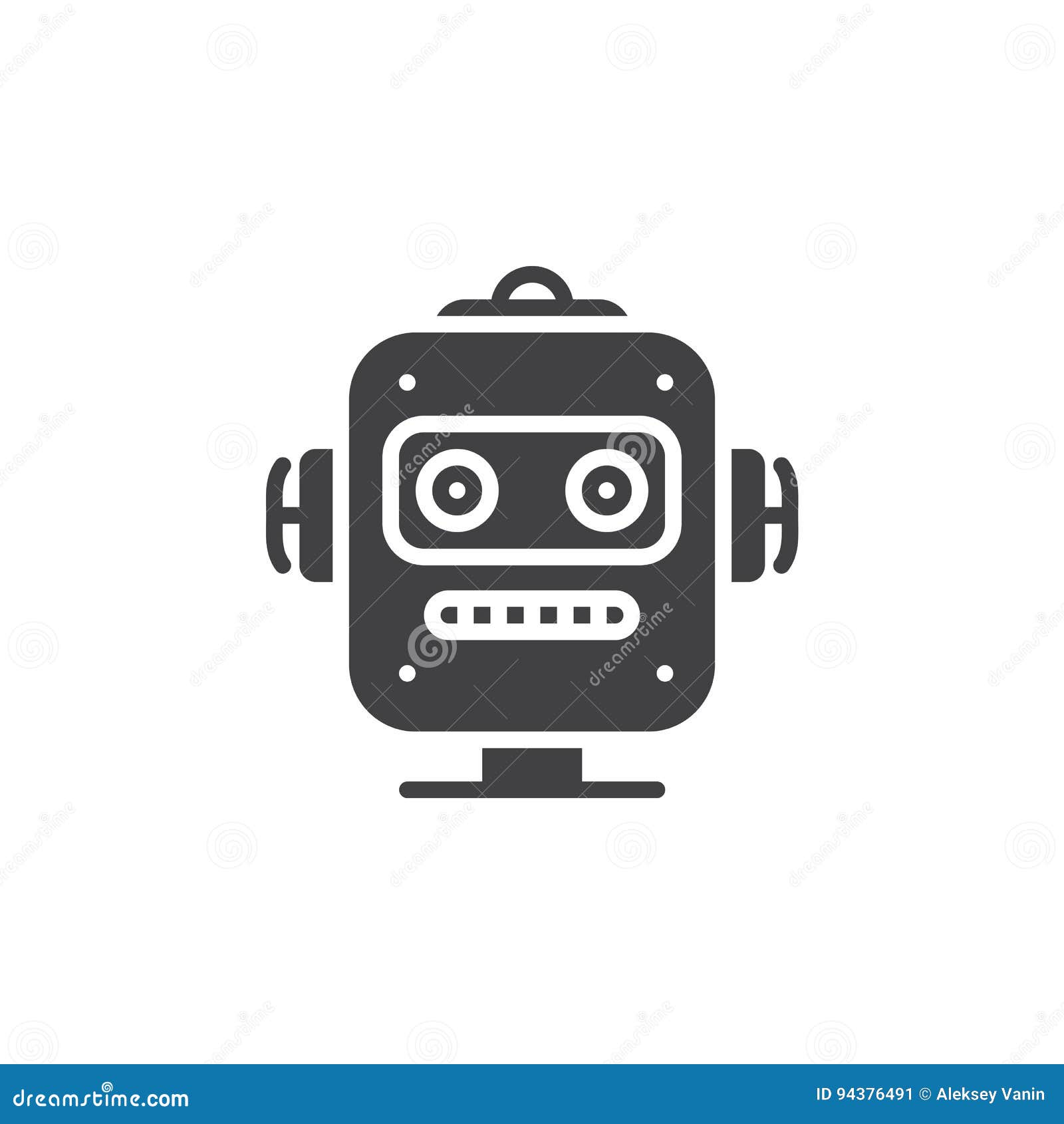 Robot Head Icon Vector, Filled Flat Sign, Solid Pictogram Isolated on ...