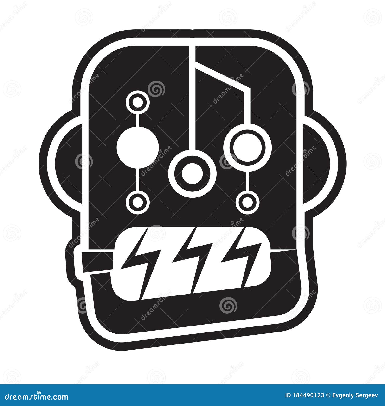 Robot Head Icon on a White Isolated Background. Vector Image Stock ...