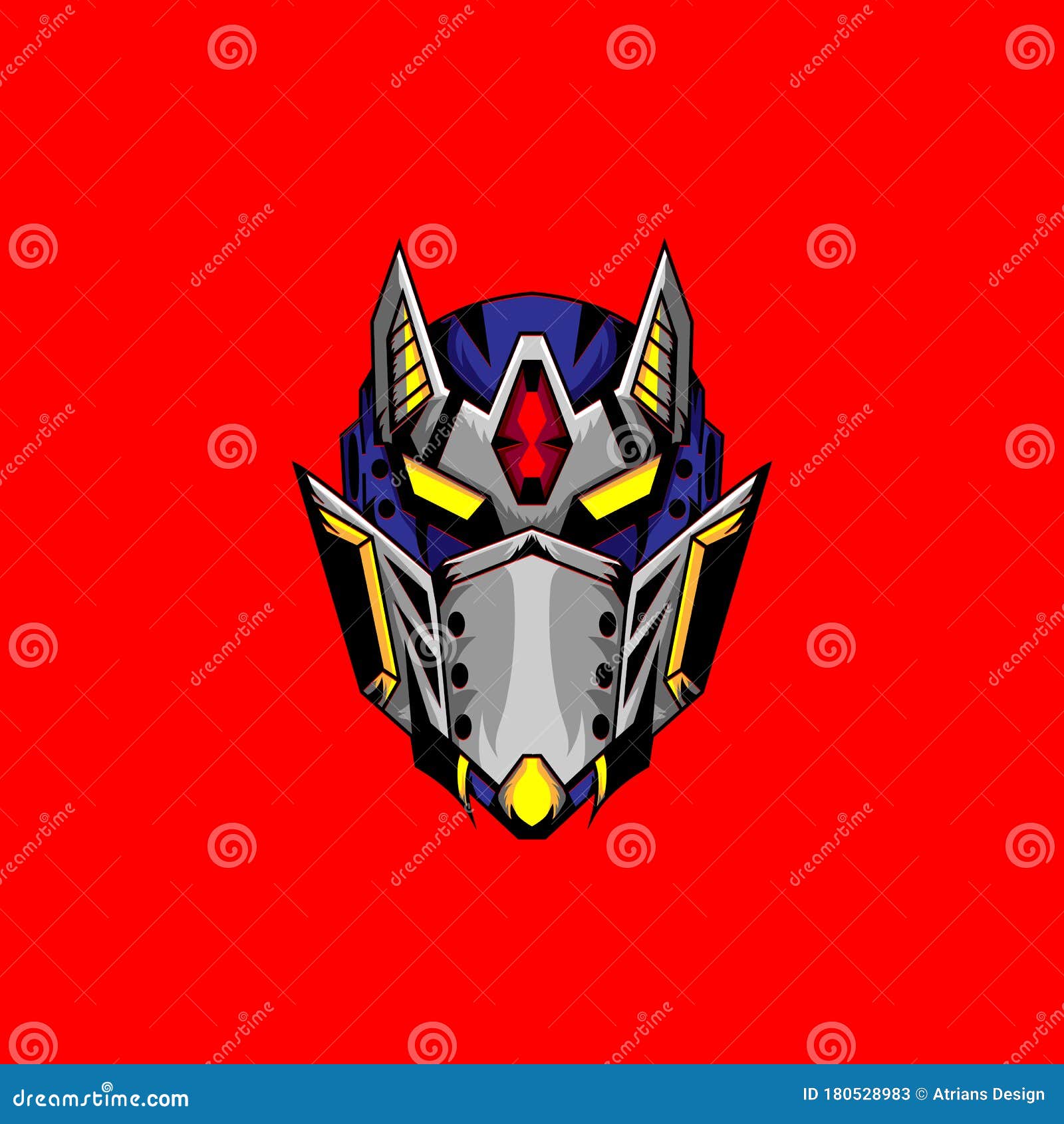 Robot Head Illustration, Vector Illustration of Robot Stock Vector ...