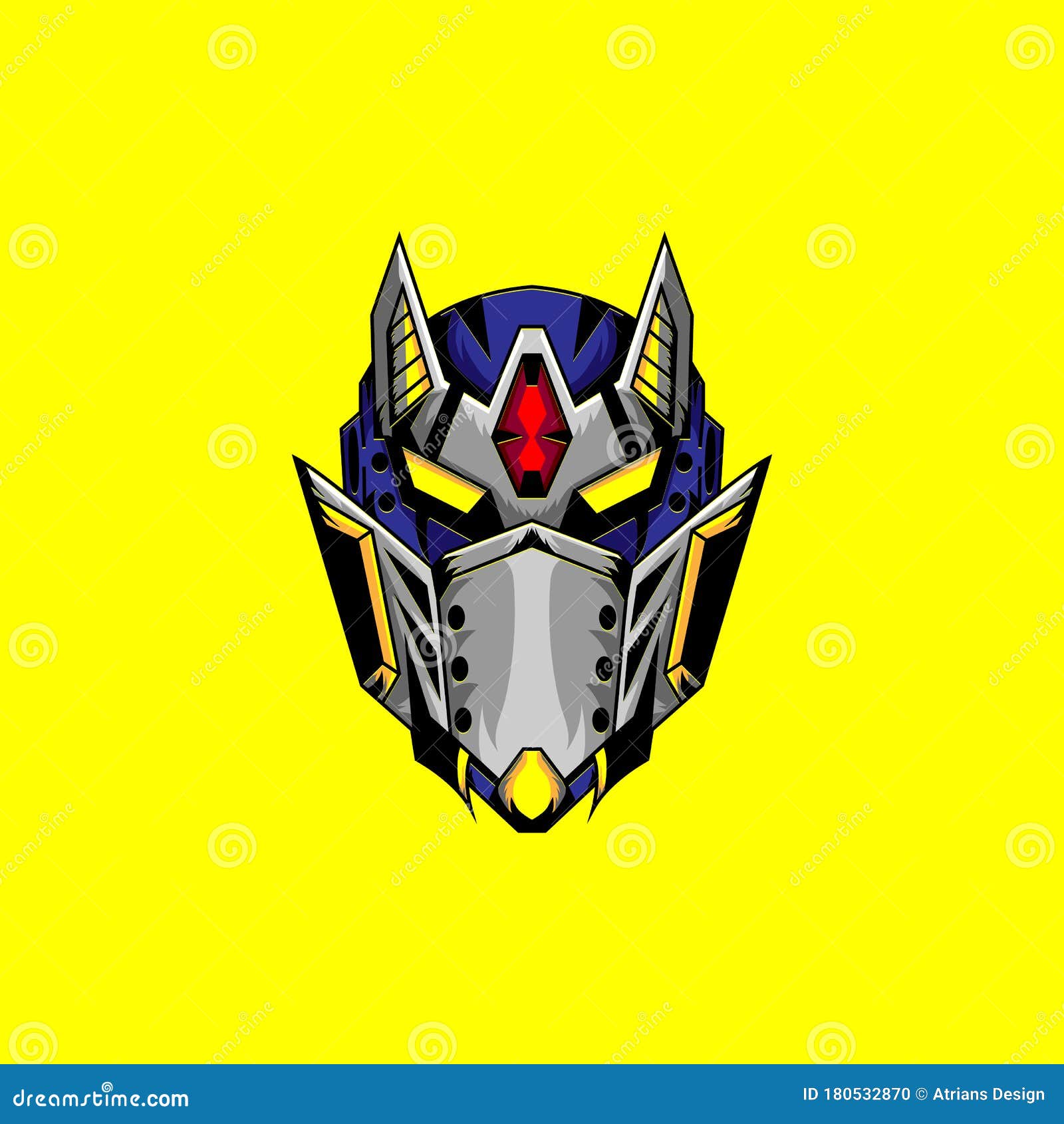 Robot Head Illustration, Vector Illustration of Robot Stock Vector ...