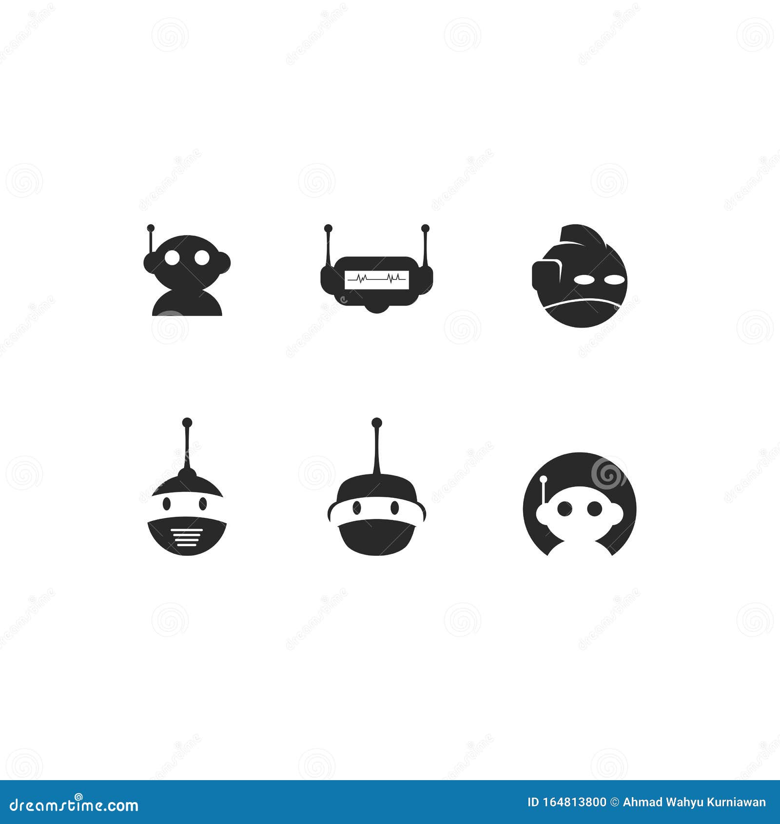 Robot head logo stock vector. Illustration of chatbot - 164813800