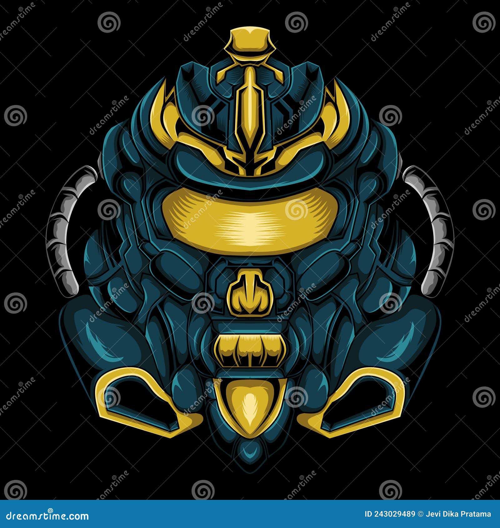 Robot Head Mascot Logo Design Stock Vector - Illustration of esport ...