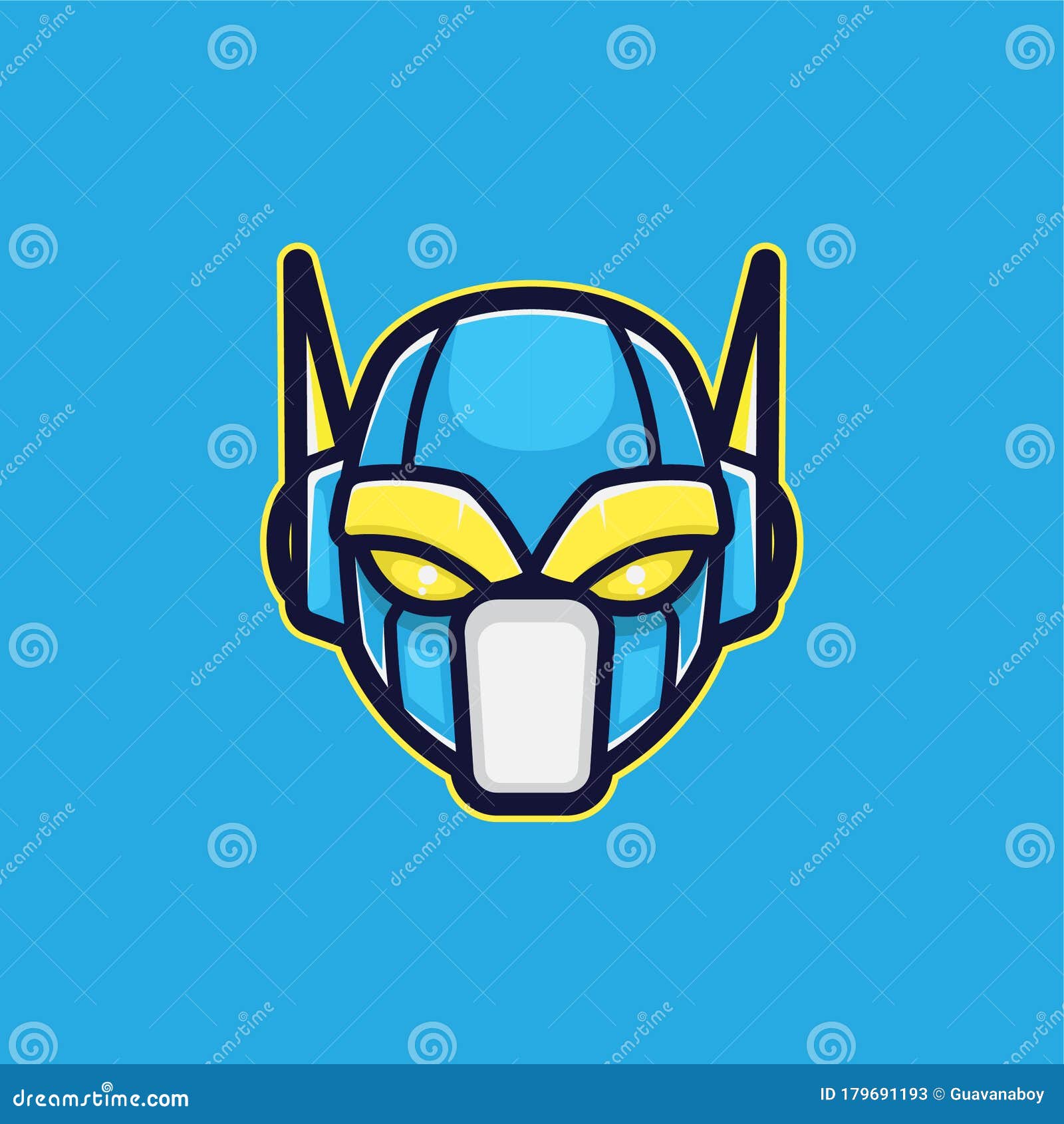 Robot Head Mascot Logo Template Stock Illustration - Illustration of ...
