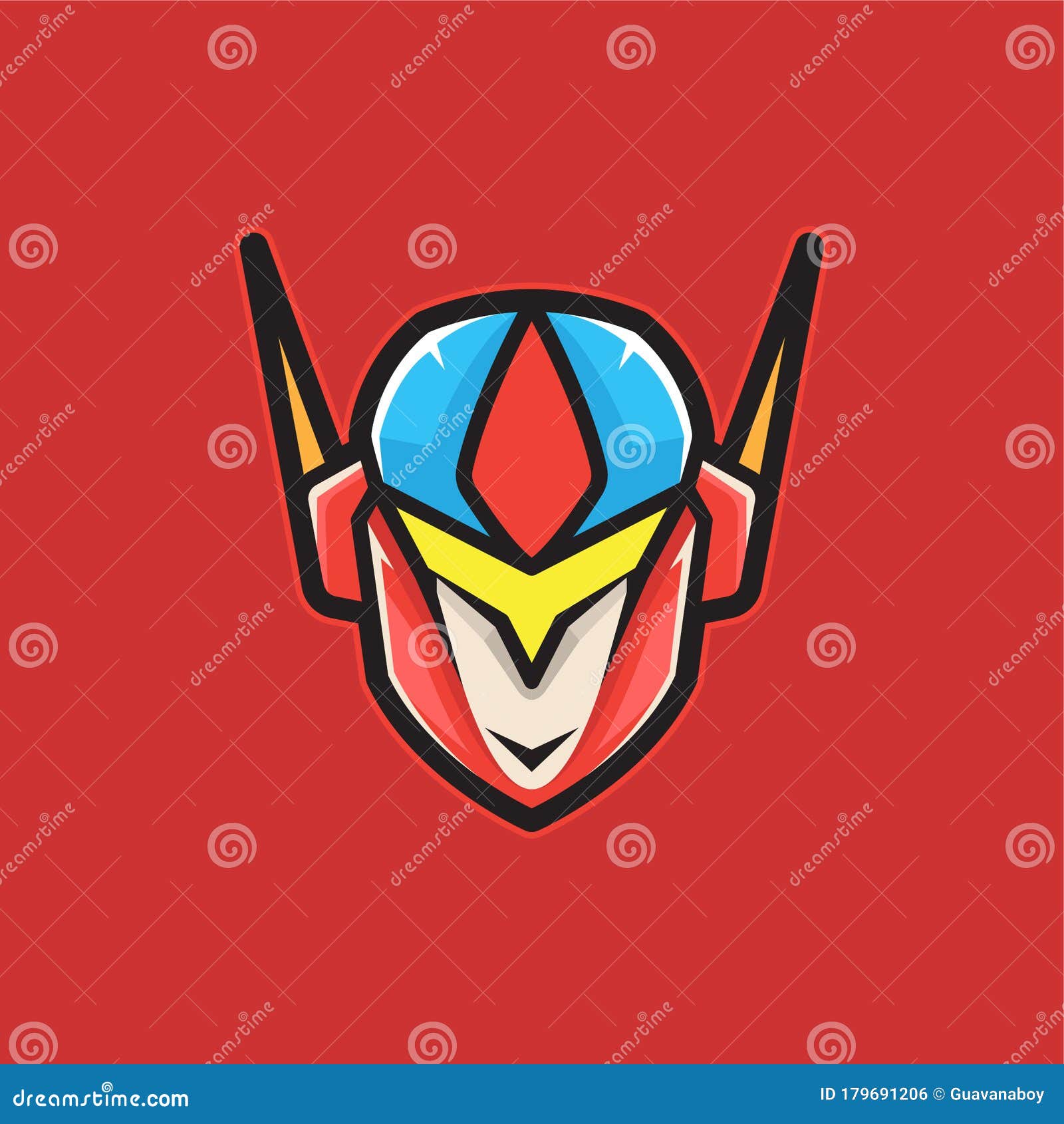 Robot Head Mascot Logo Template Stock Illustration - Illustration of ...