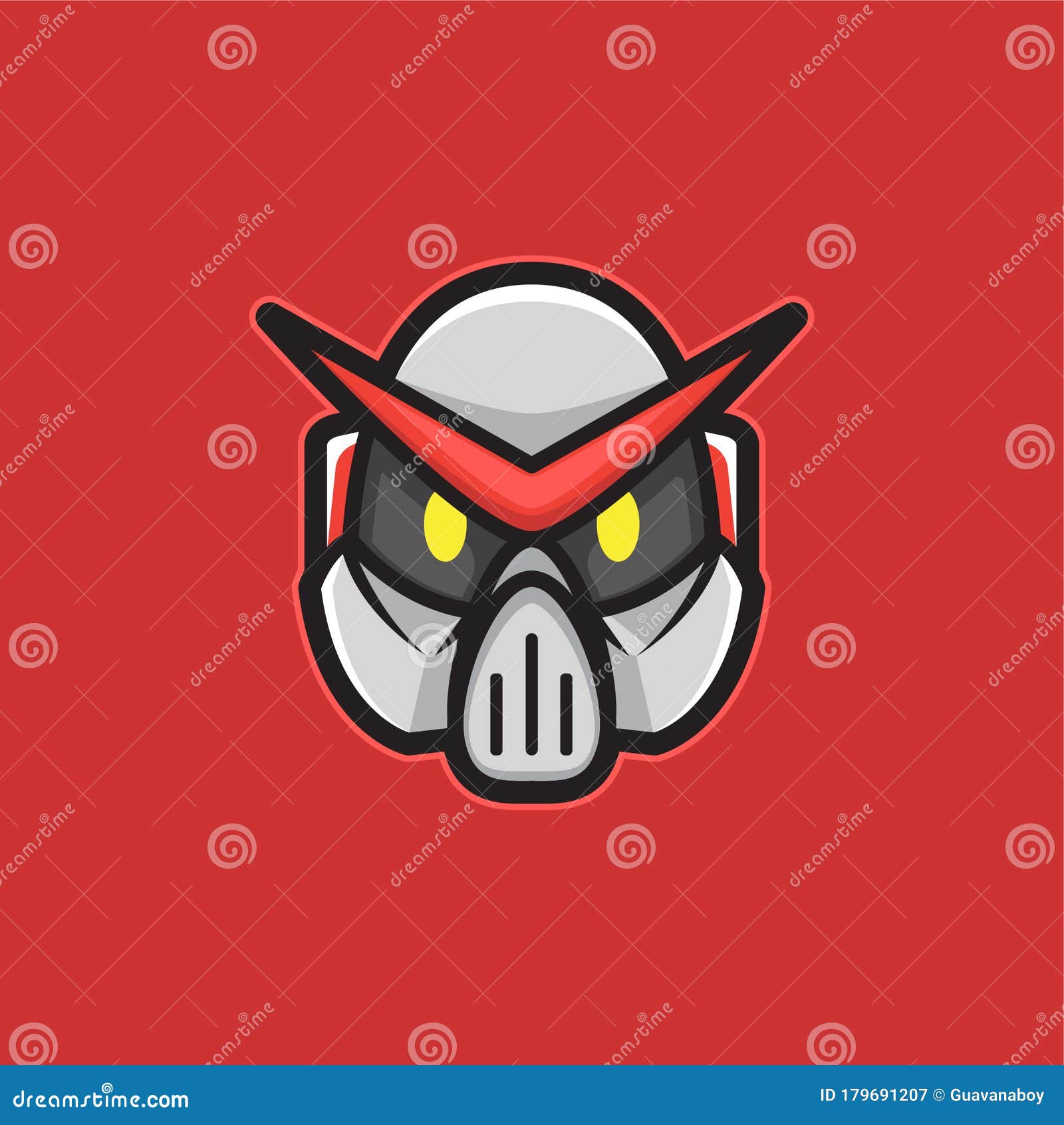 Robot Head Mascot Logo Template Stock Illustration - Illustration of ...