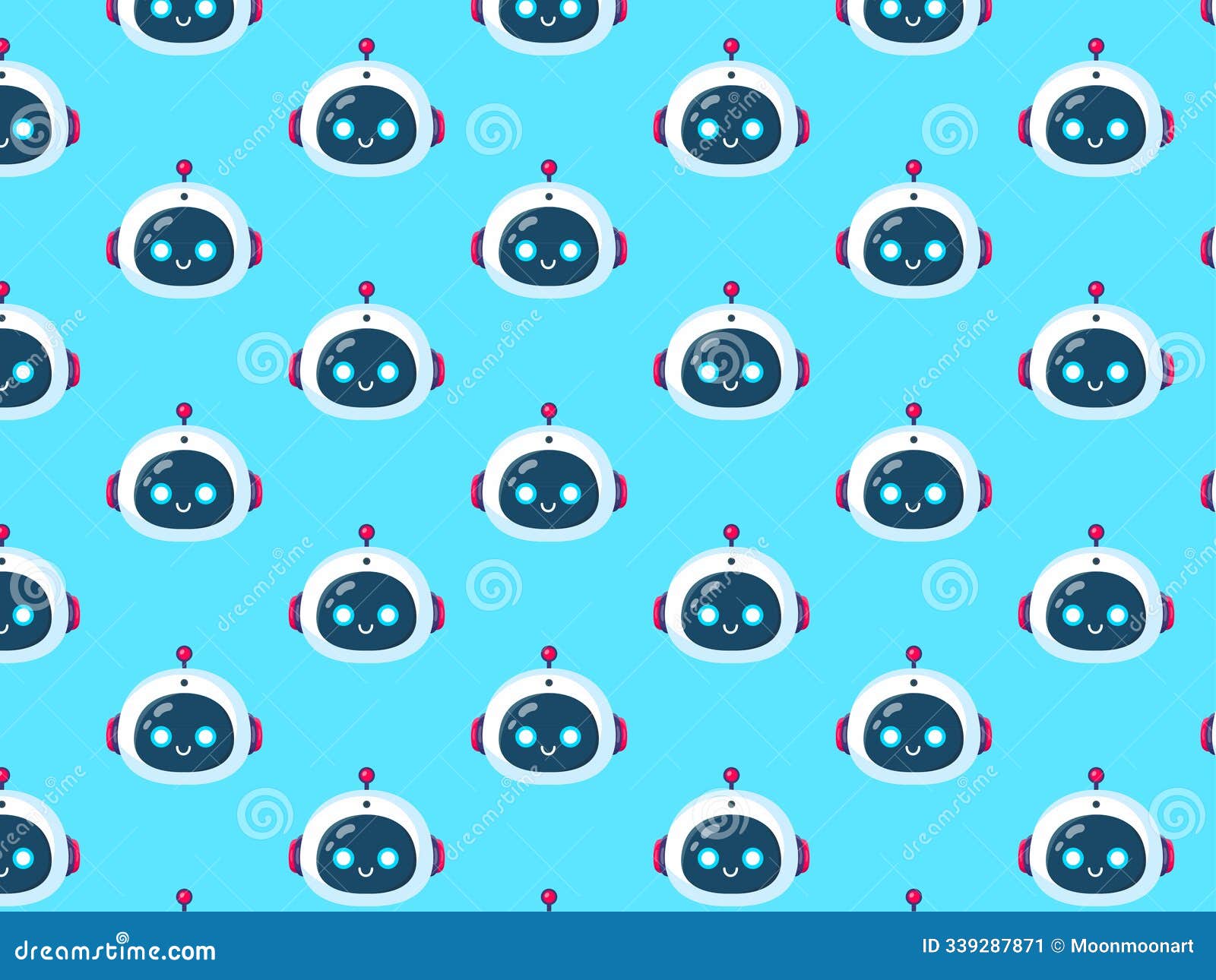 Robot Head Pattern. Vector Illustration Stock Vector - Illustration of ...