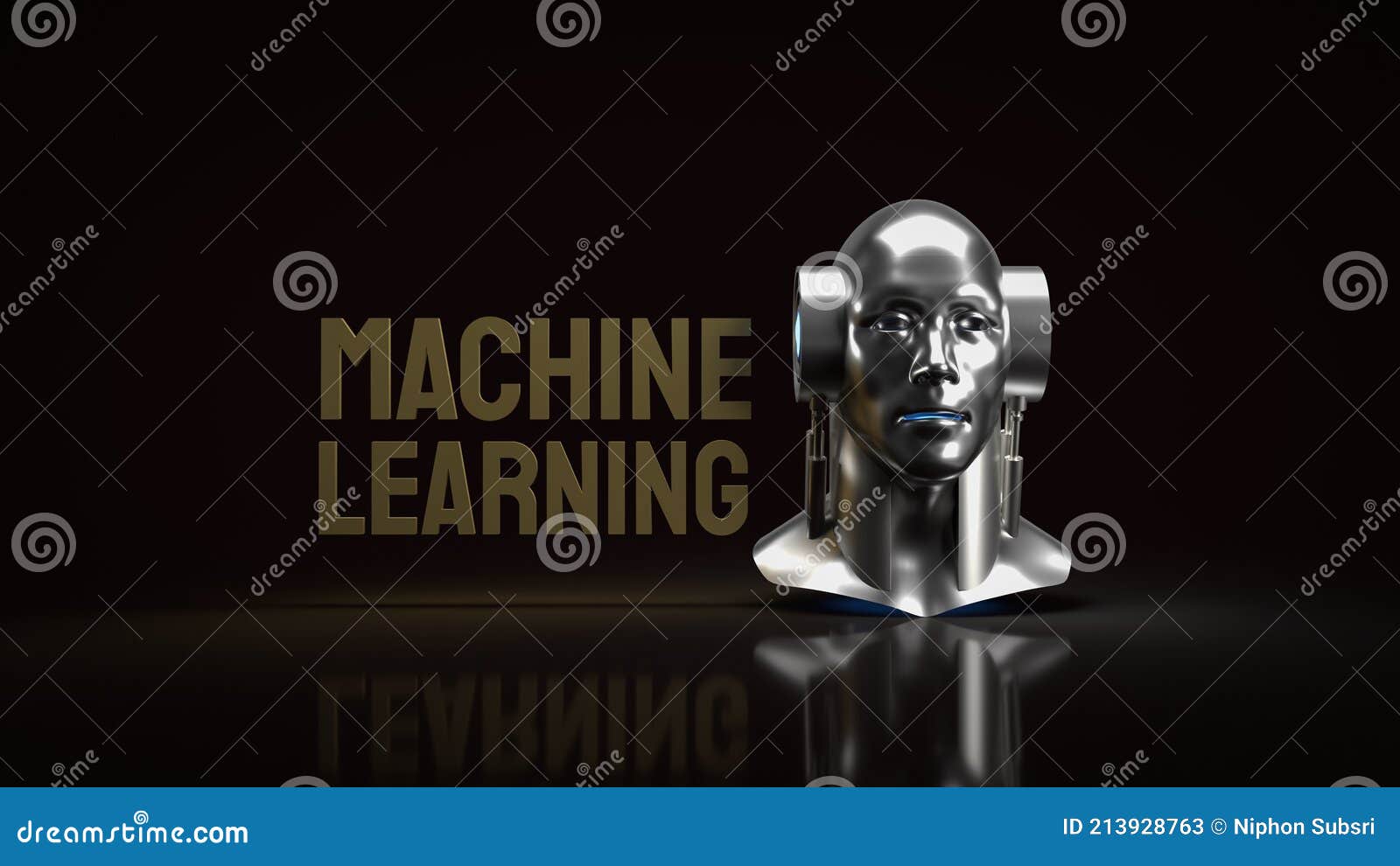 The Robot Head for Sci and Technology or Machine Learning Content 3d ...