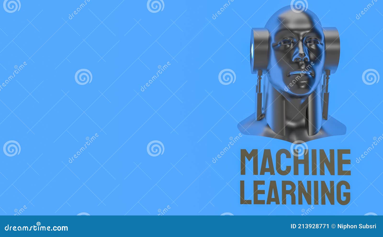 The Robot Head for Sci and Technology or Machine Learning Content 3d ...