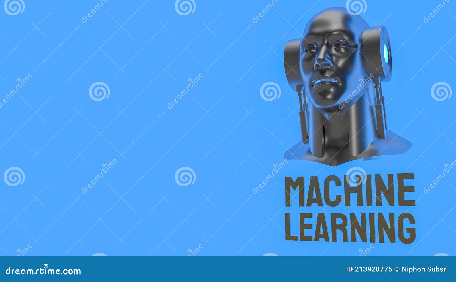The Robot Head for Sci and Technology or Machine Learning Content 3d ...