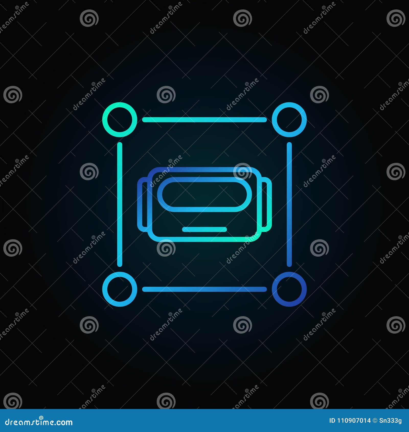 Robot Head in Square Vector Blue Icon or Logo Element Stock Vector ...