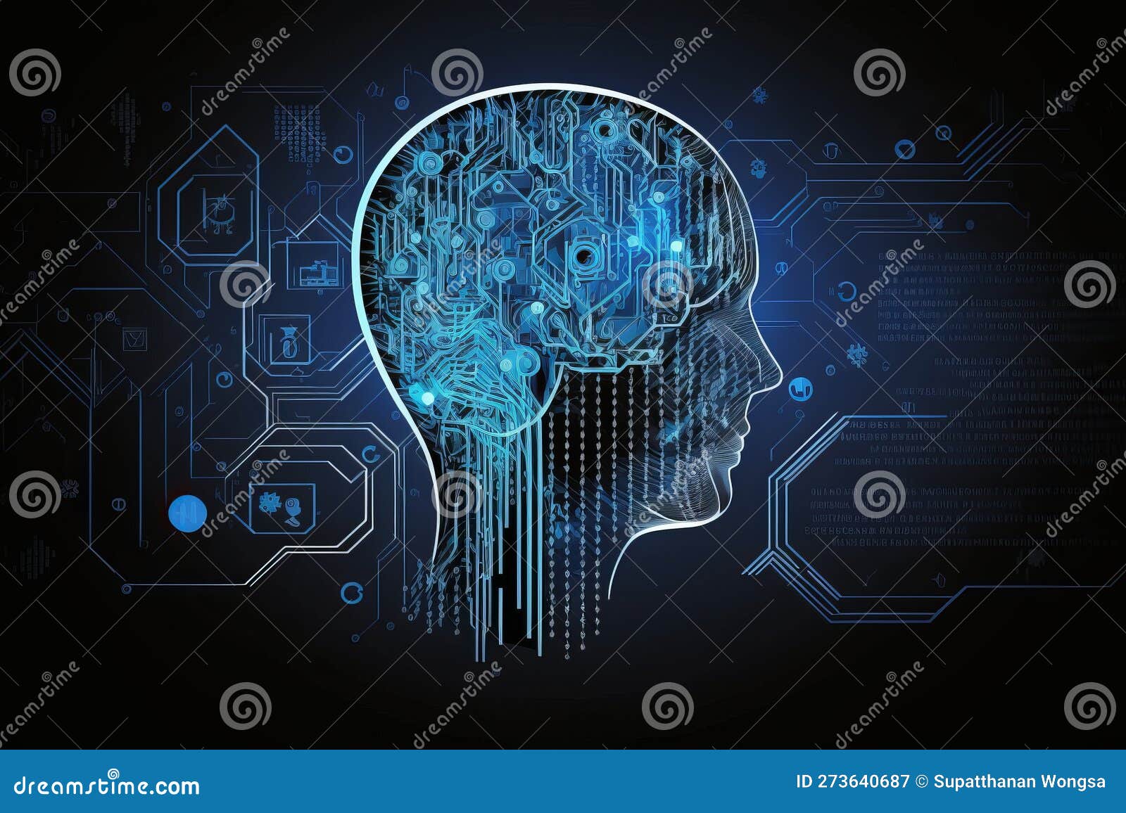 Robot Head, Technology and Engineering Concept Stock Illustration ...