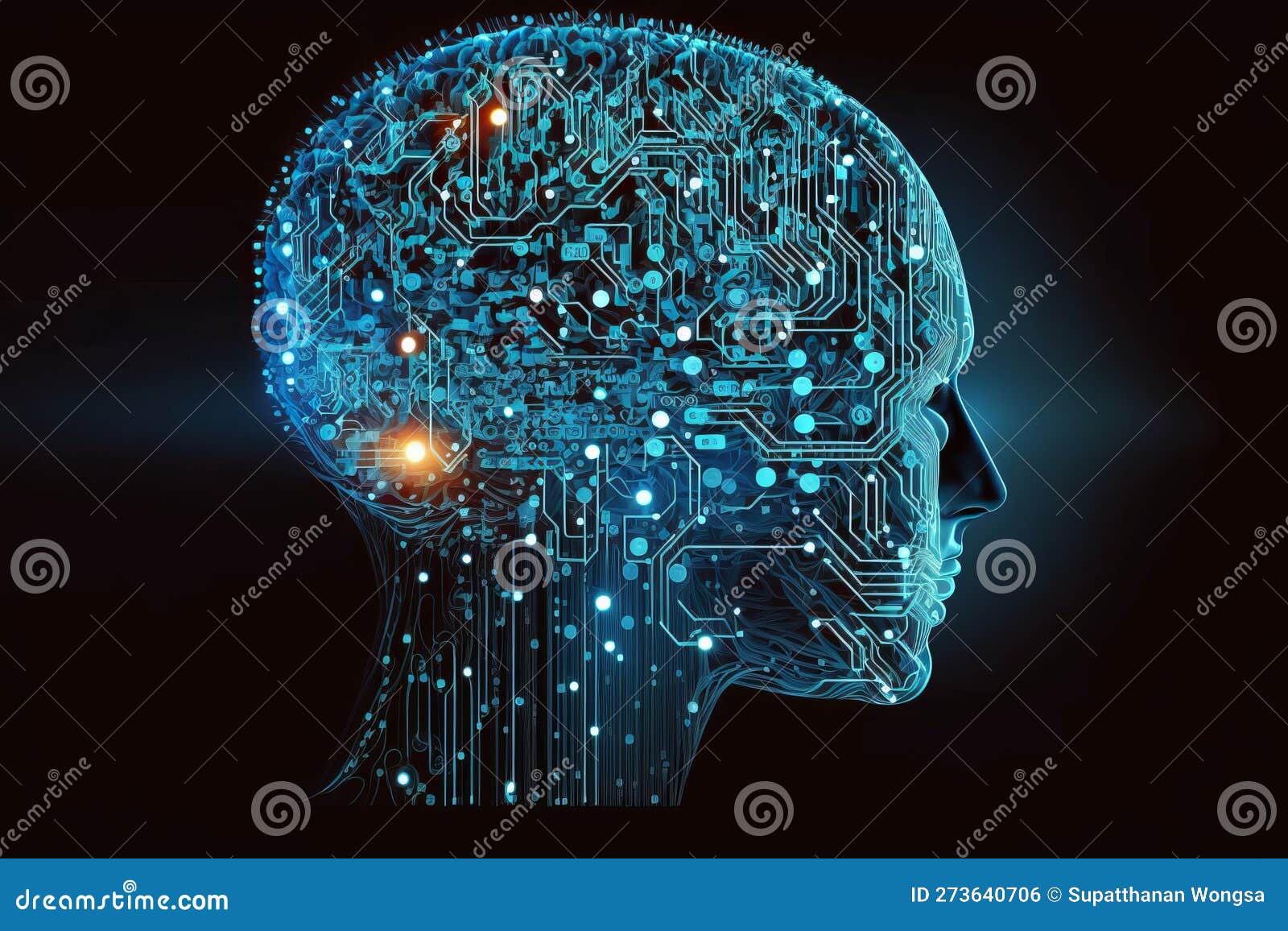 Robot Head, Technology and Engineering Concept Stock Illustration ...