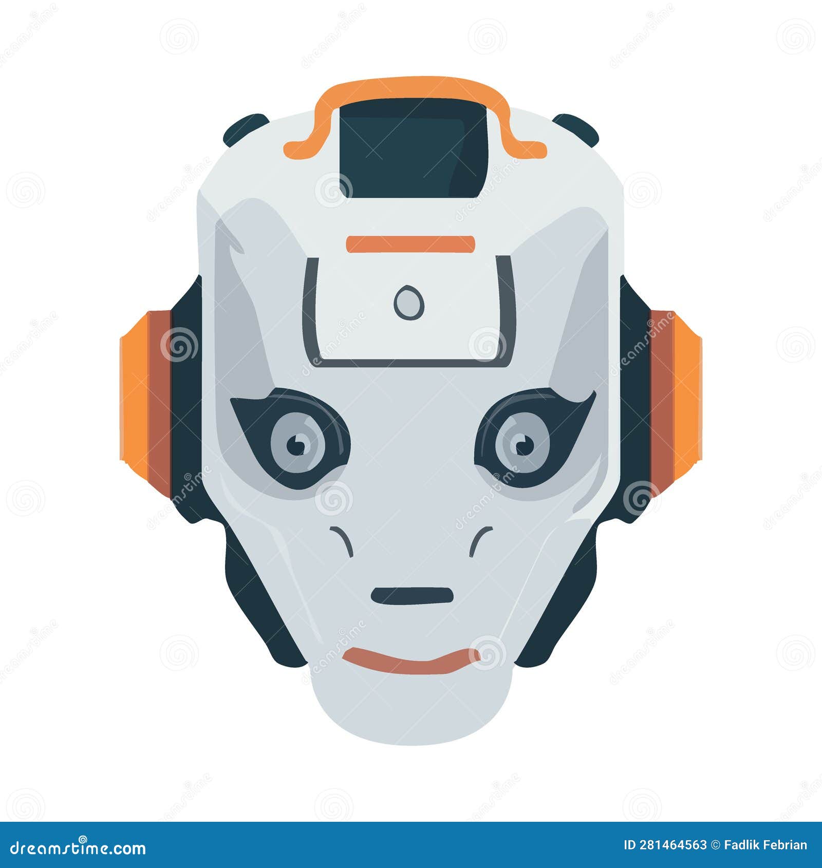 A Robot Head Vector Illustration. Humanoid Robot Head Stock Vector ...