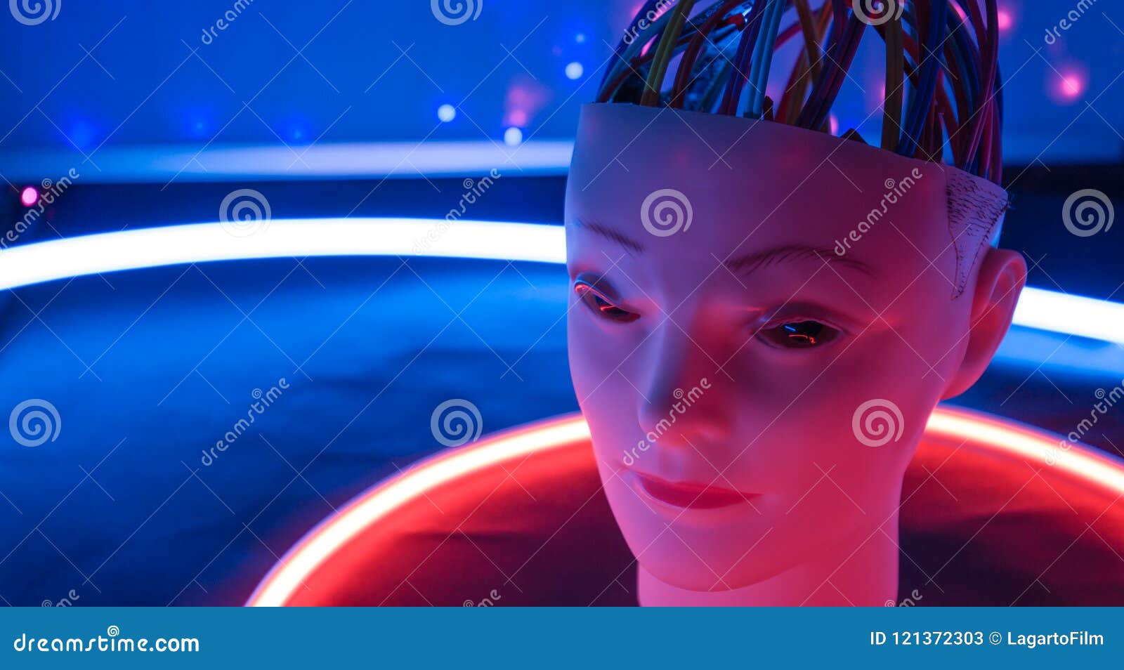 Artificial Intelligence Human Robot Head Stock Illustration ...