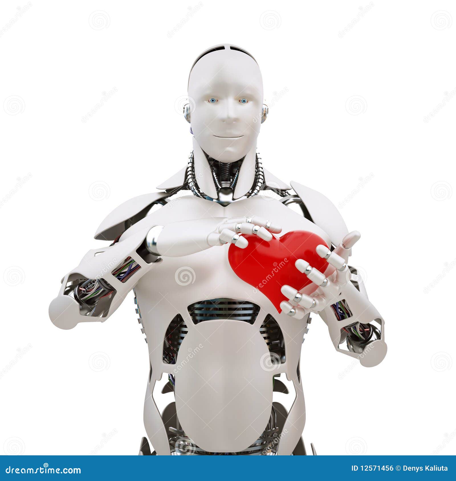 Robot with heart stock illustration. Illustration of friendship - 12571456