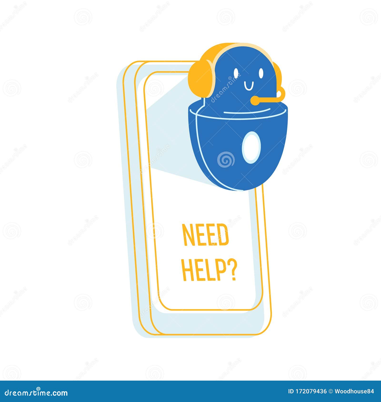 Robot Help User, Cute Friendly Ai Chatbot Customer Support and Online ...