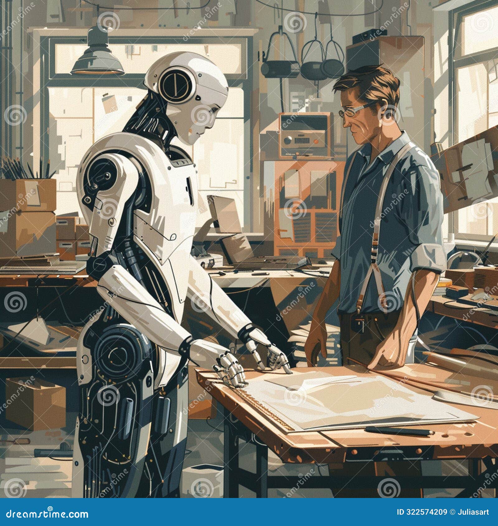 Robot Helps an Architect with Project Design, the Architect Studio ...