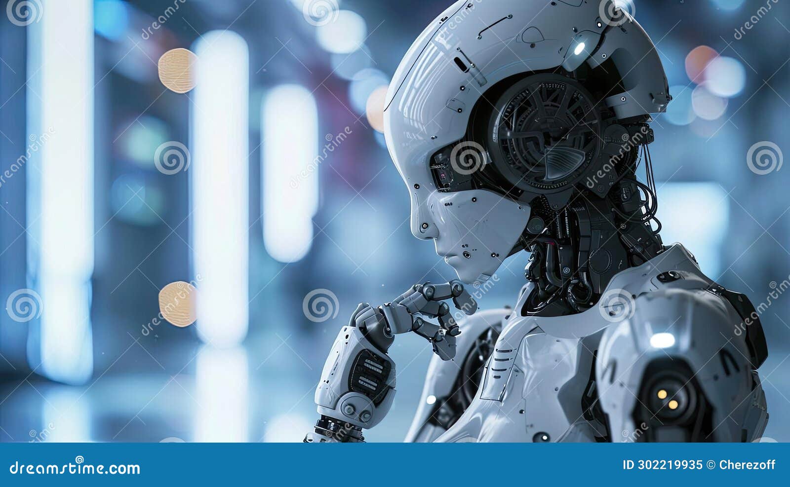 A robot that helps people stock illustration. Illustration of service ...