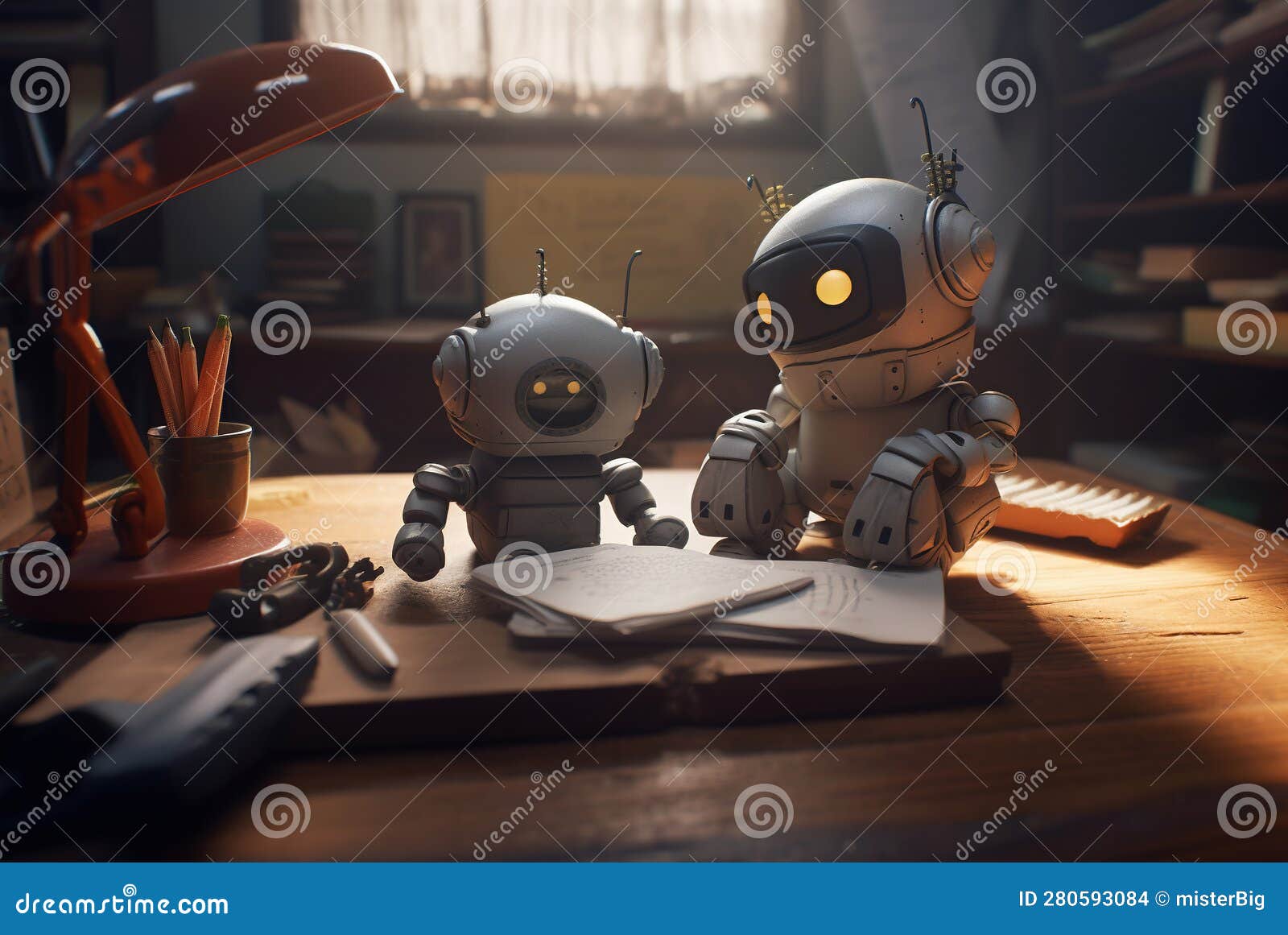 Boy Helps To Learn English Prepositions. Child Playing With Cardboard ...