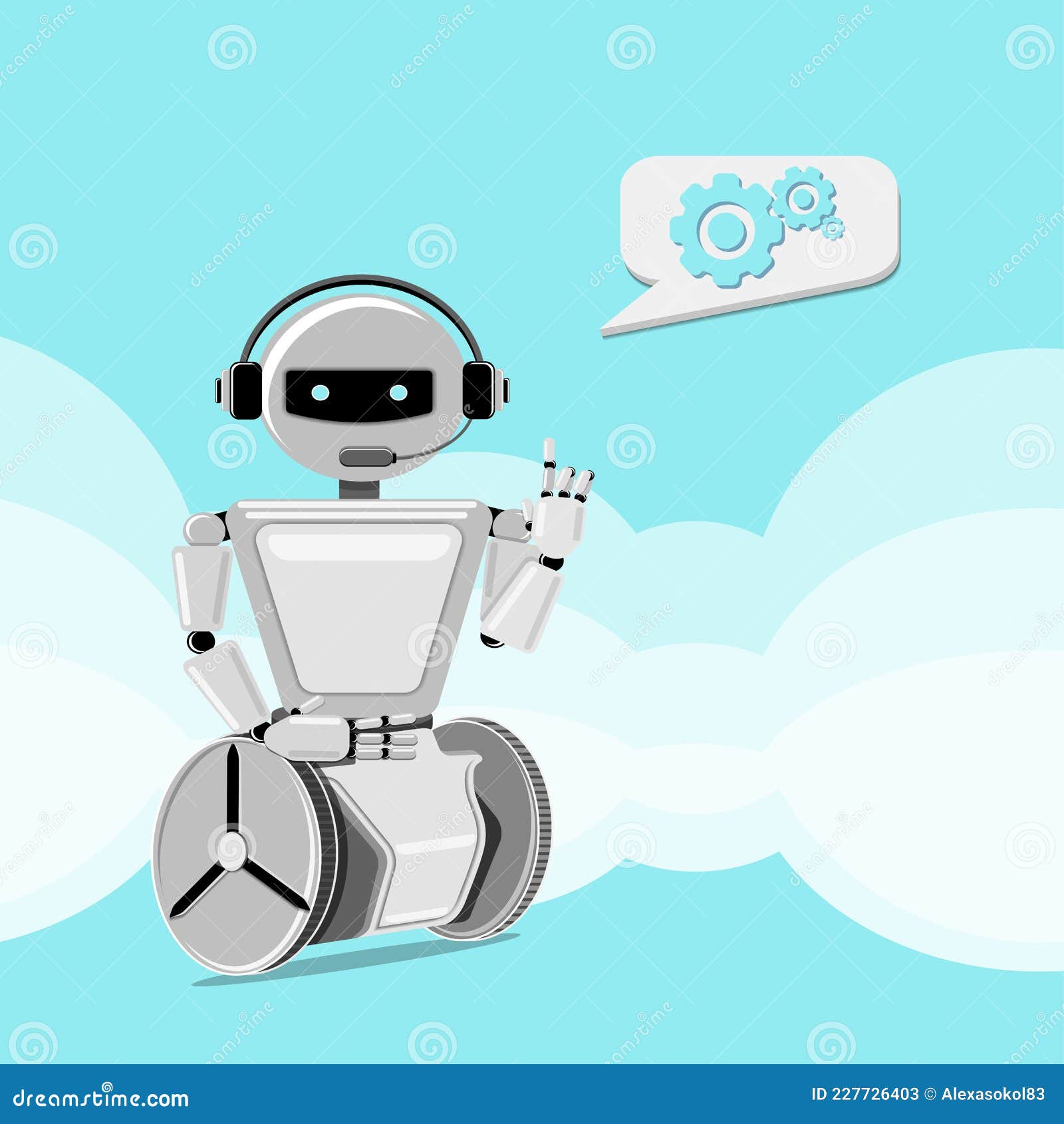 Robot Helps To Solve Problems.Customer Support Chat-bot Stock Vector ...