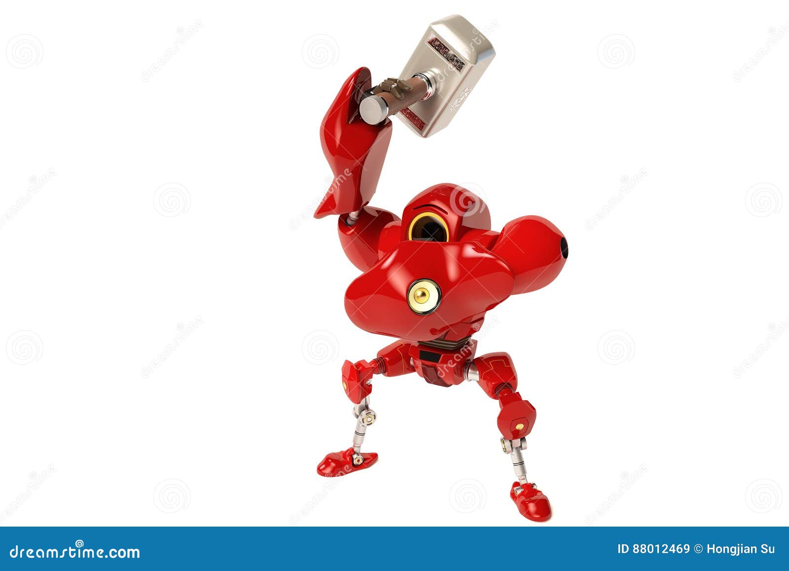 A Robot Holding A Hammer Royalty-Free Stock Photography | CartoonDealer ...