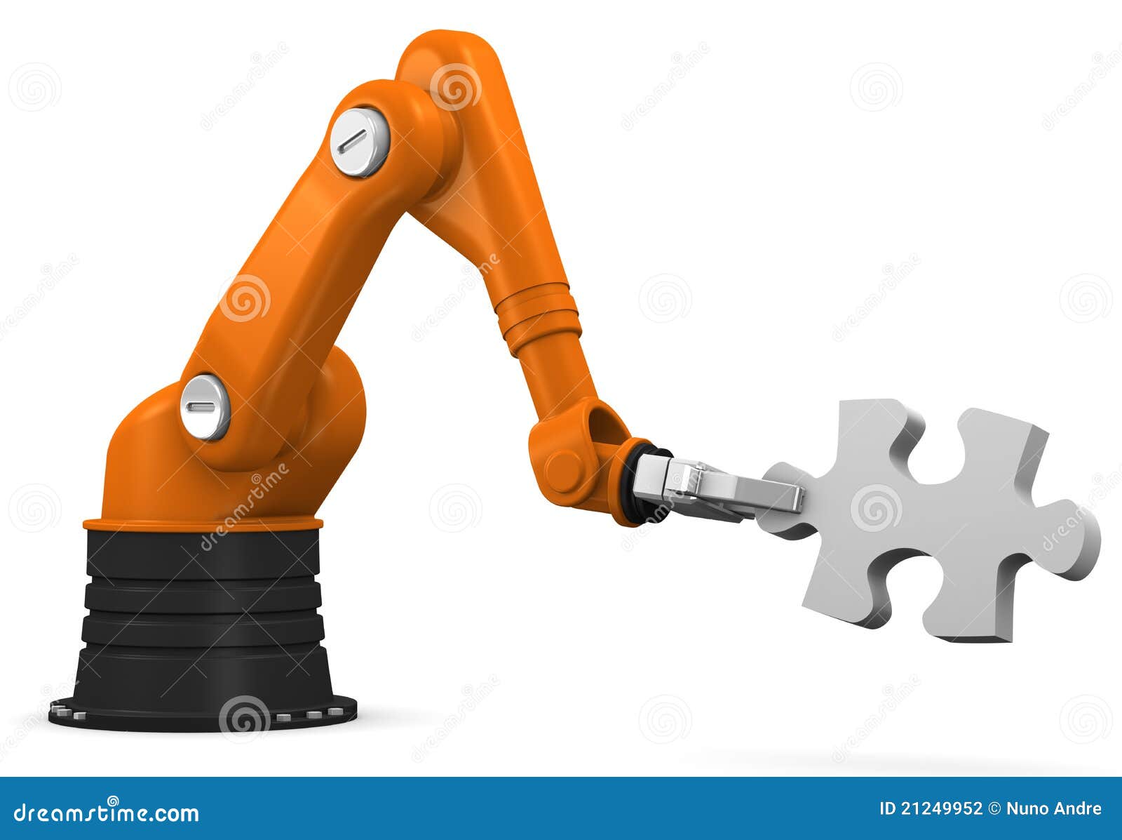 Robot Holding Jigsaw Puzzle Piece Stock Illustration - Illustration of ...