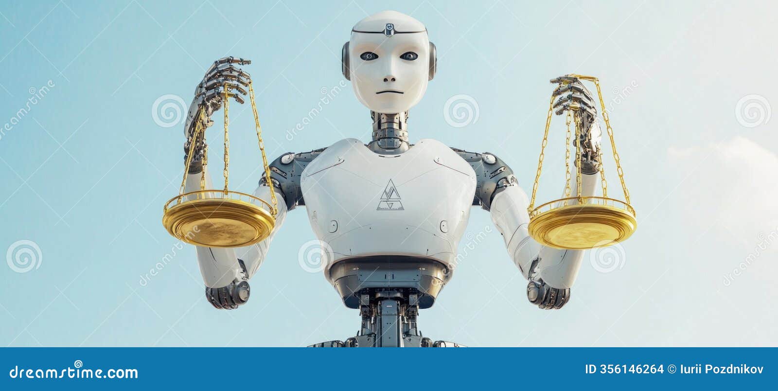 Robot Holding Scales of Justice Symbolizing Artificial Intelligence in Law Stock Photo - Image ...
