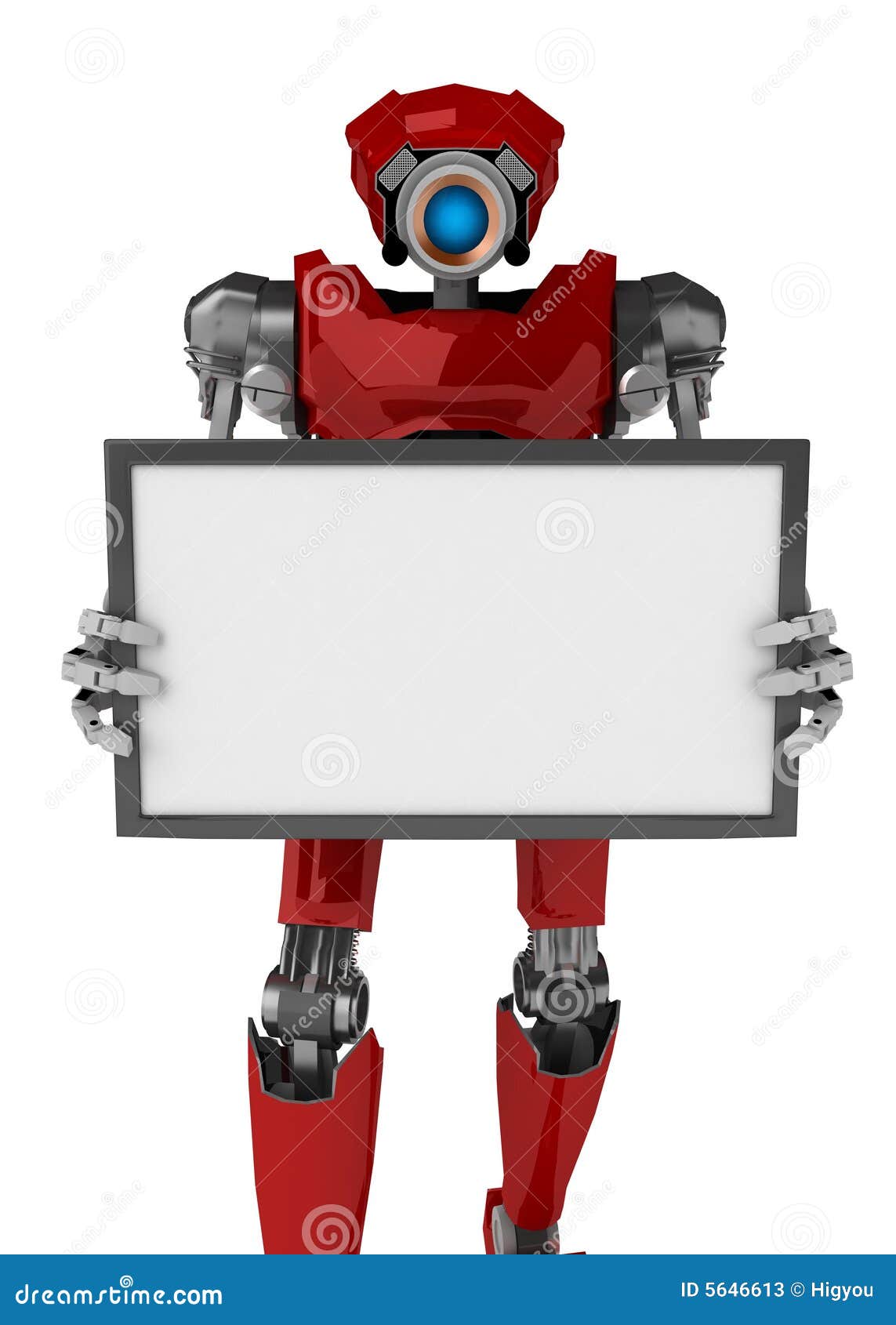Robot, Holding a Sign, Red stock illustration. Illustration of ...
